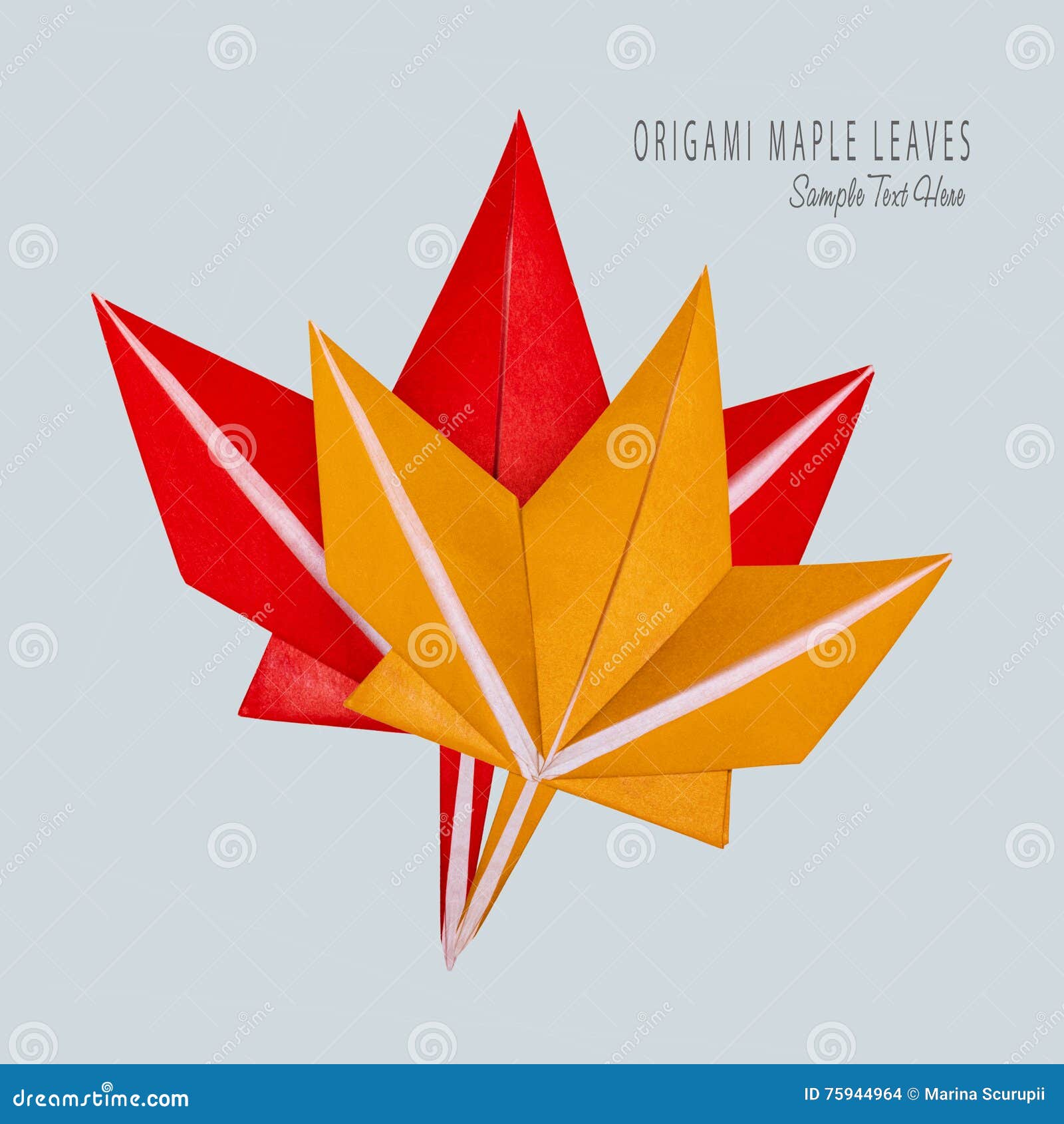 Origami Fall Red Maple Leaves Stock Photo - Image of falling, autumn ...