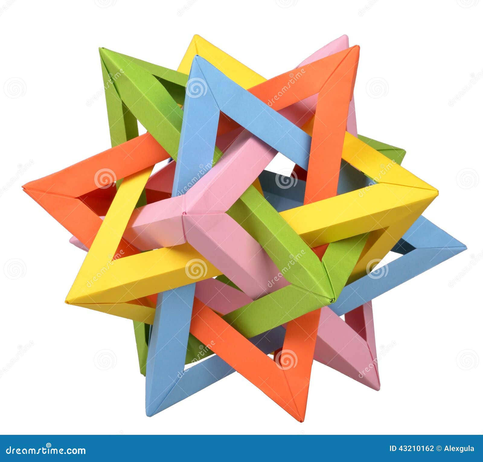 Origami Five Intersecting Tetrahedron Stock Photo - Image of handmade ...