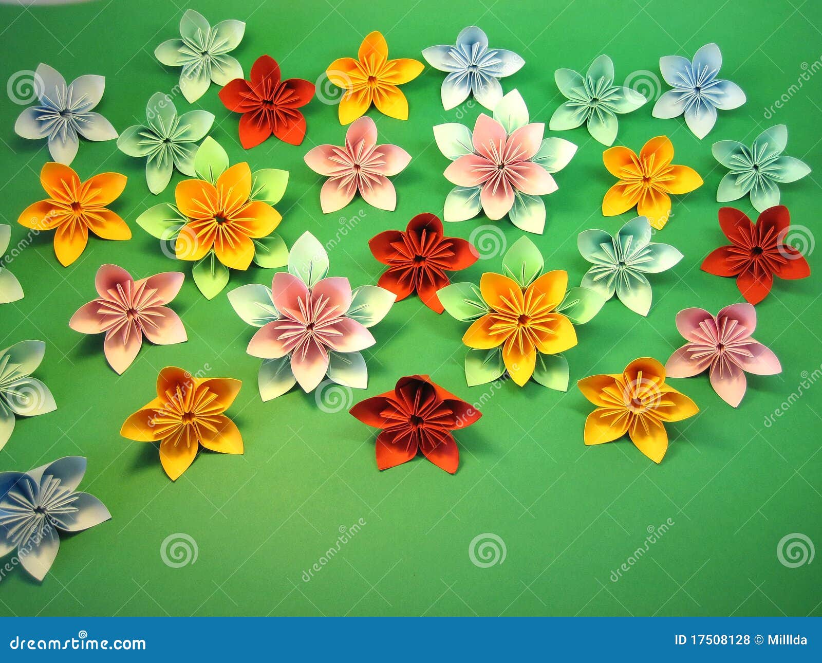 Origami flowers stock photo. Image of blue, handwork - 17508128