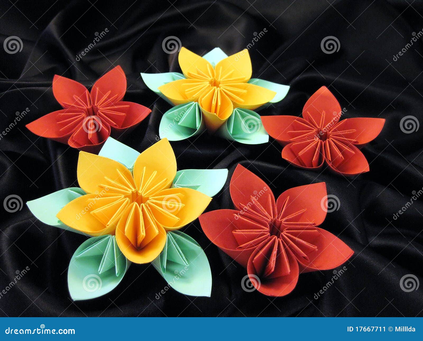 Origami flowers stock image. Image of hand, colored, pattern - 17667711
