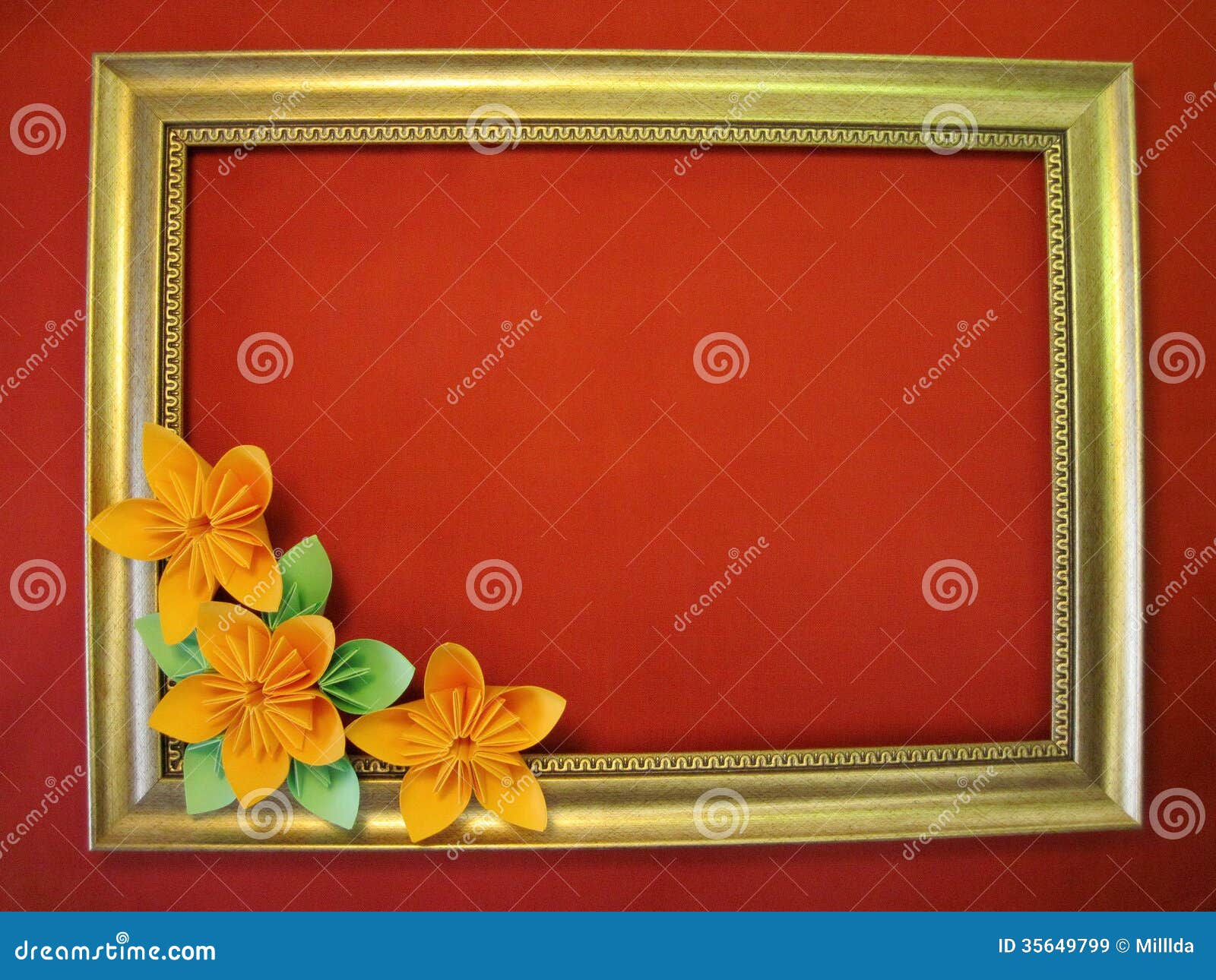 Origami flowers and frame stock image. Image of festive - 35649799