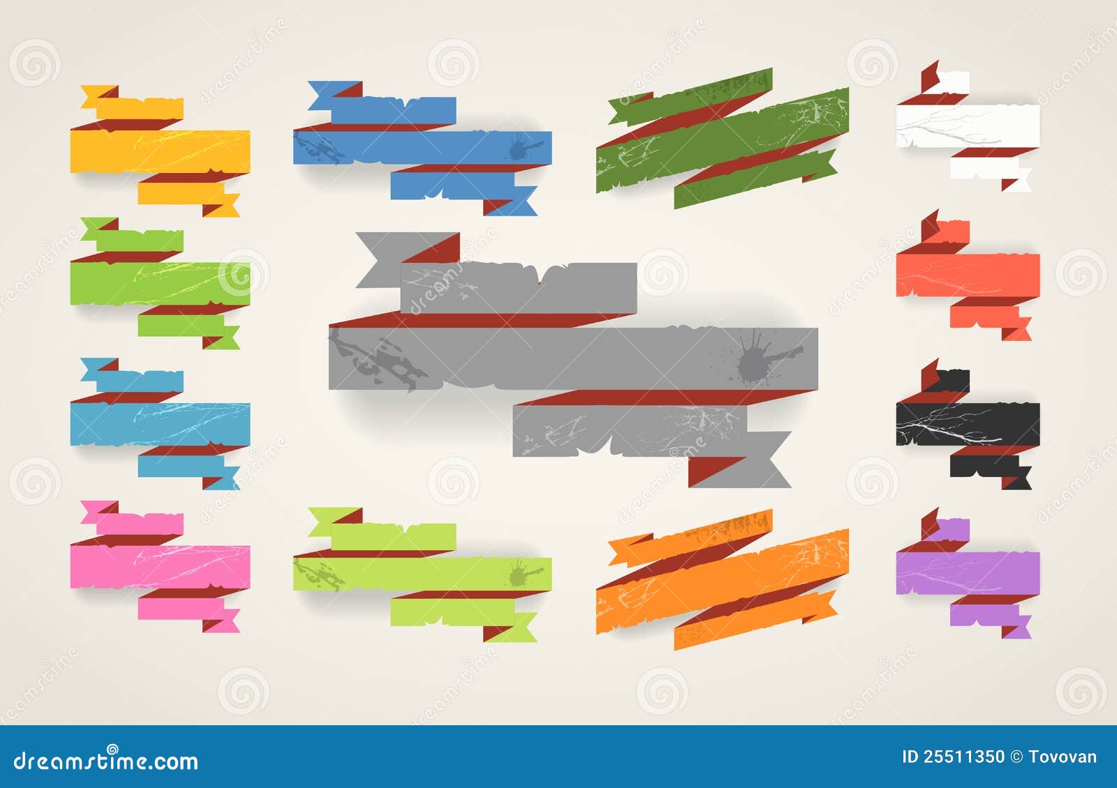 Origami Folded Vintage Banners Stock Vector - Illustration of ...