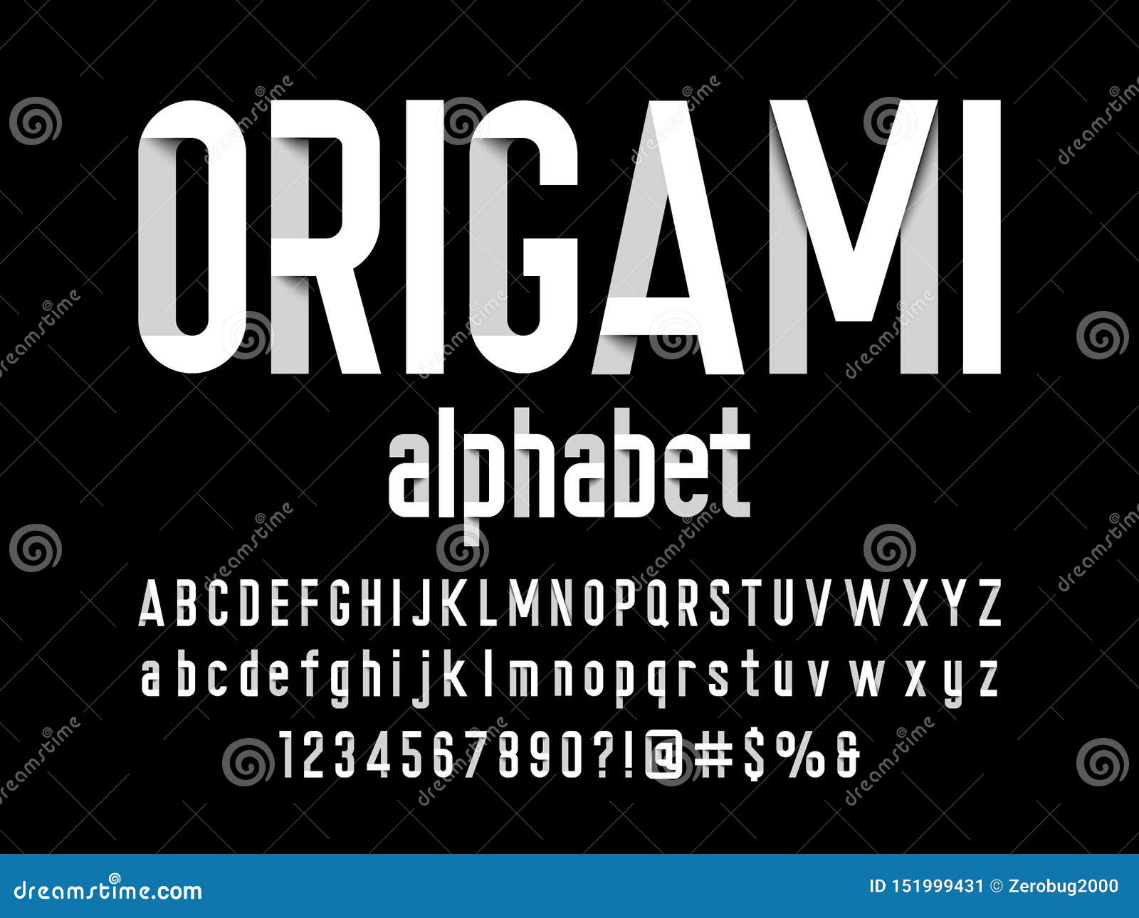 Origami font stock vector. Illustration of font, creative - 151999431