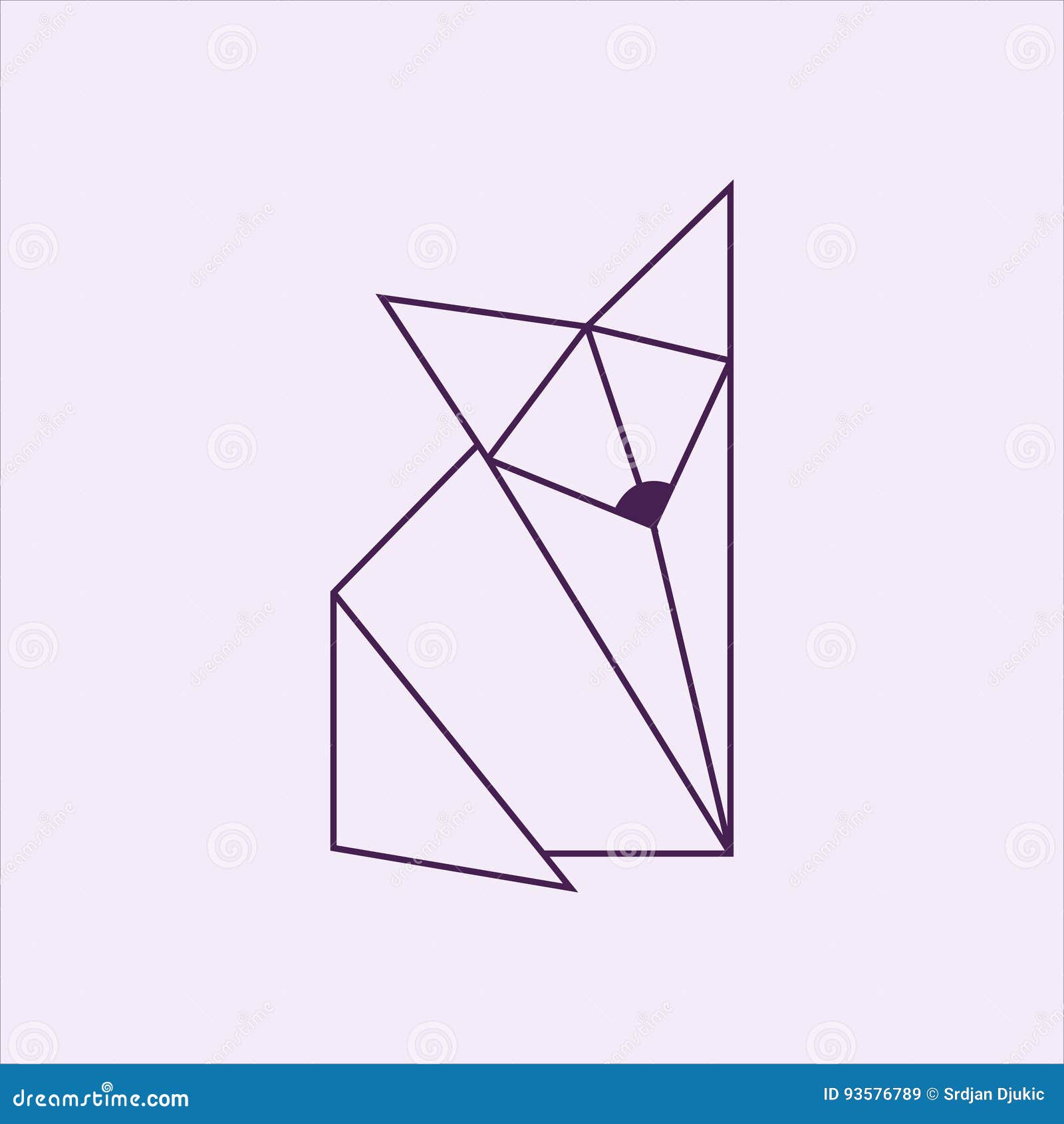 Origami fox stock illustration. Illustration of forest - 93576789