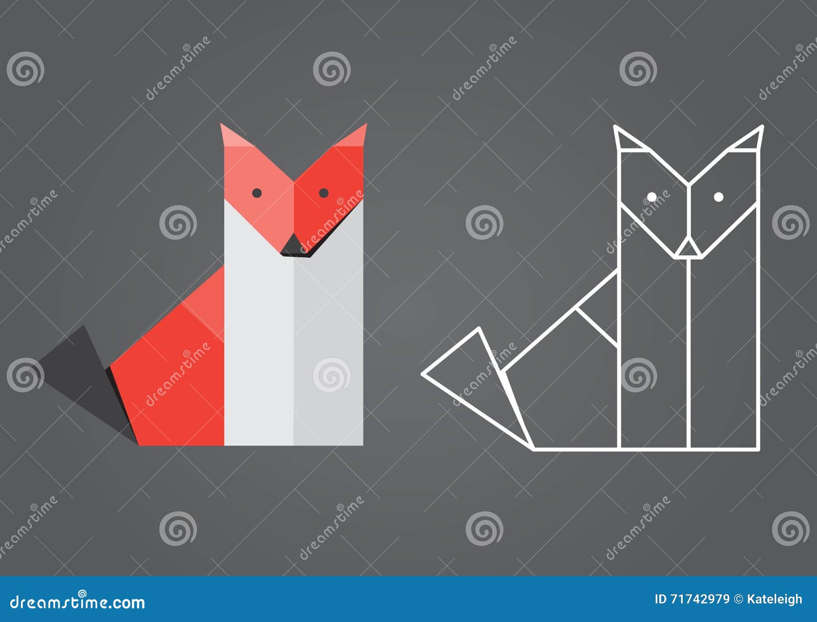 Origami Fox stock vector. Illustration of symbol, poly - 71742979