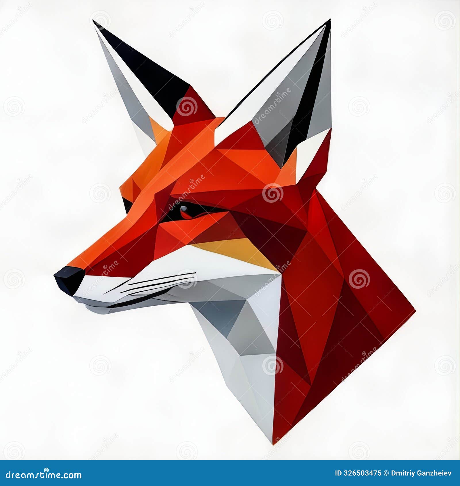 Origami Fox stock illustration. Illustration of cubist - 326503475