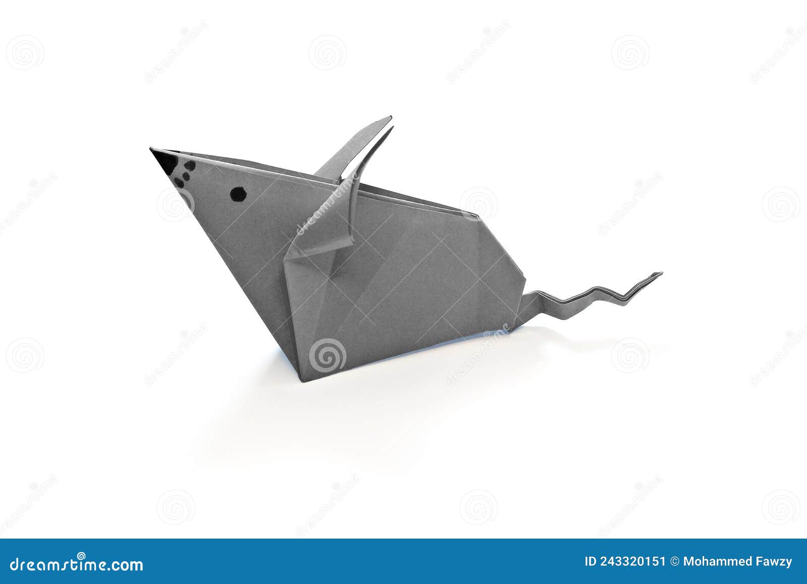 Origami Gray Mouse on the White Background Stock Image - Image of boat ...