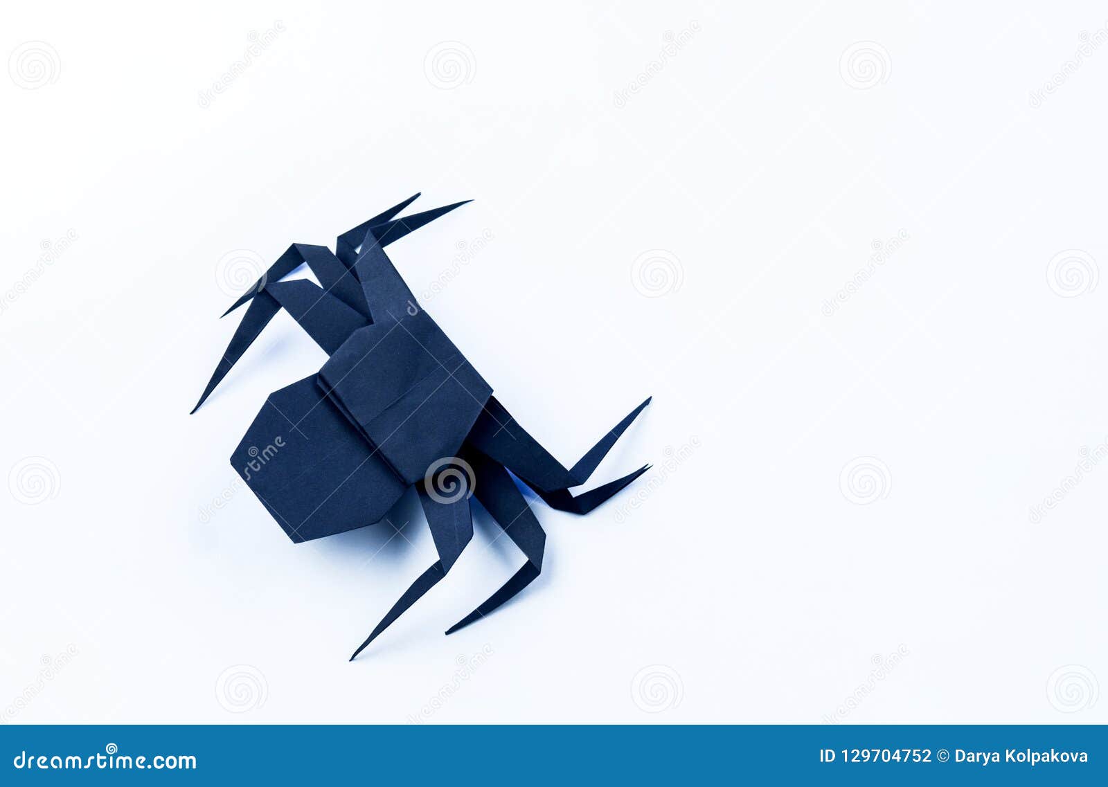 Origami Halloween. Black Spider Made of Paper Stock Photo - Image of ...
