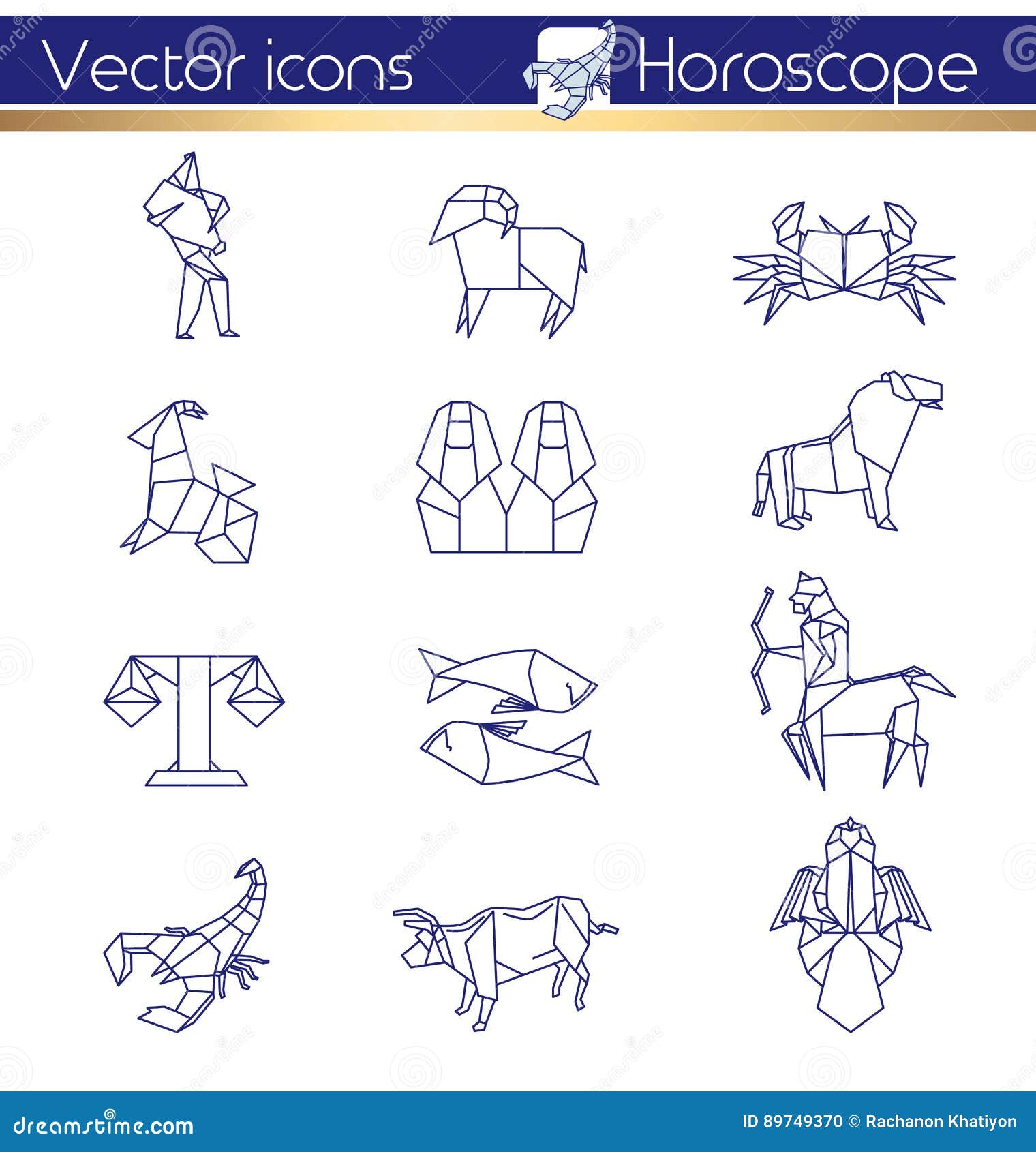 Origami horoscope. stock illustration. Illustration of star - 89749370