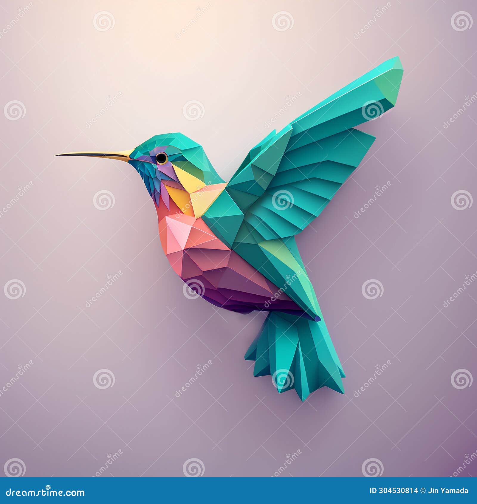 Origami Hummingbird in Low Poly Style. Vector Illustration Stock ...