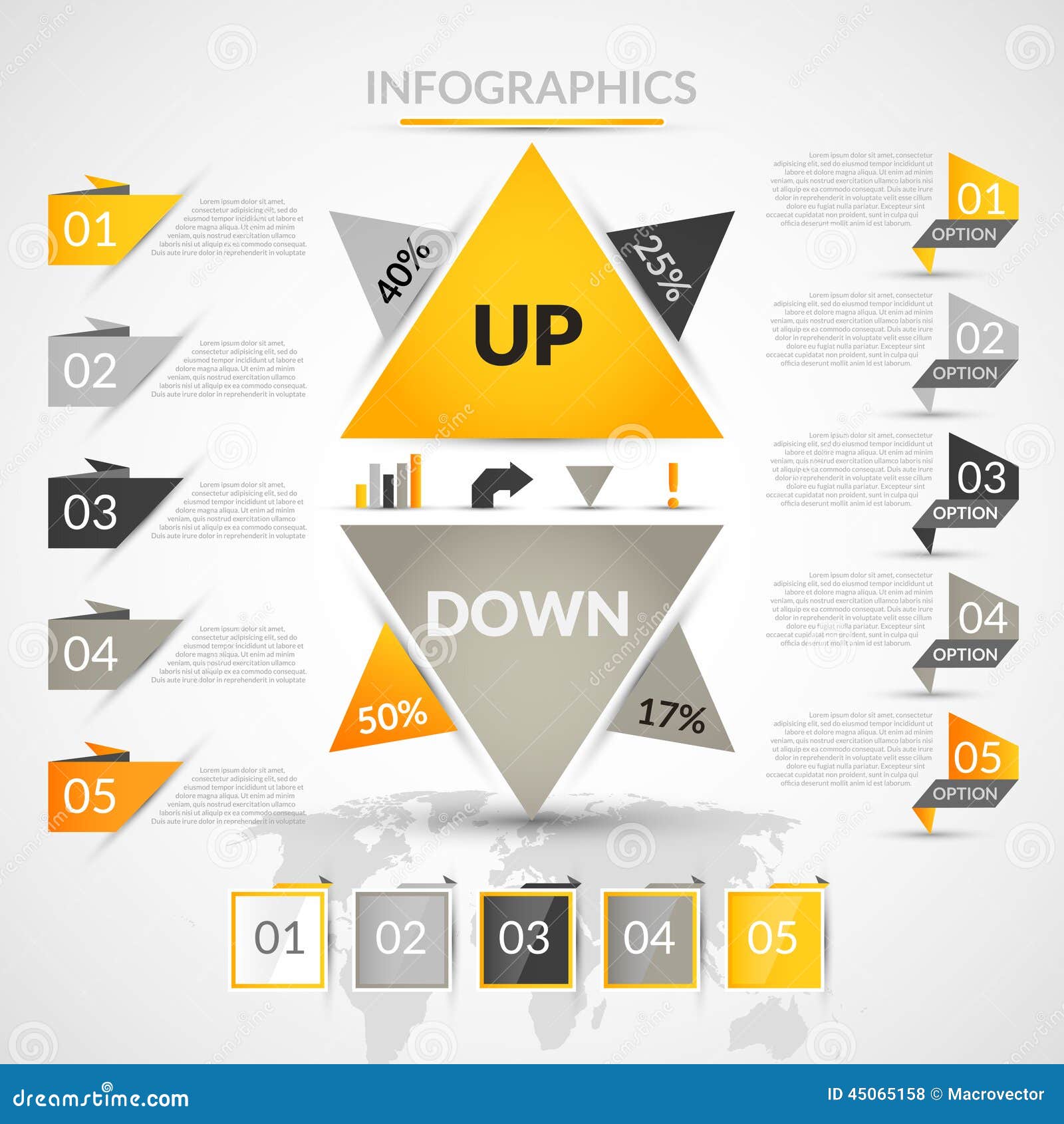 Origami Infographic Elements Stock Vector - Illustration of element ...