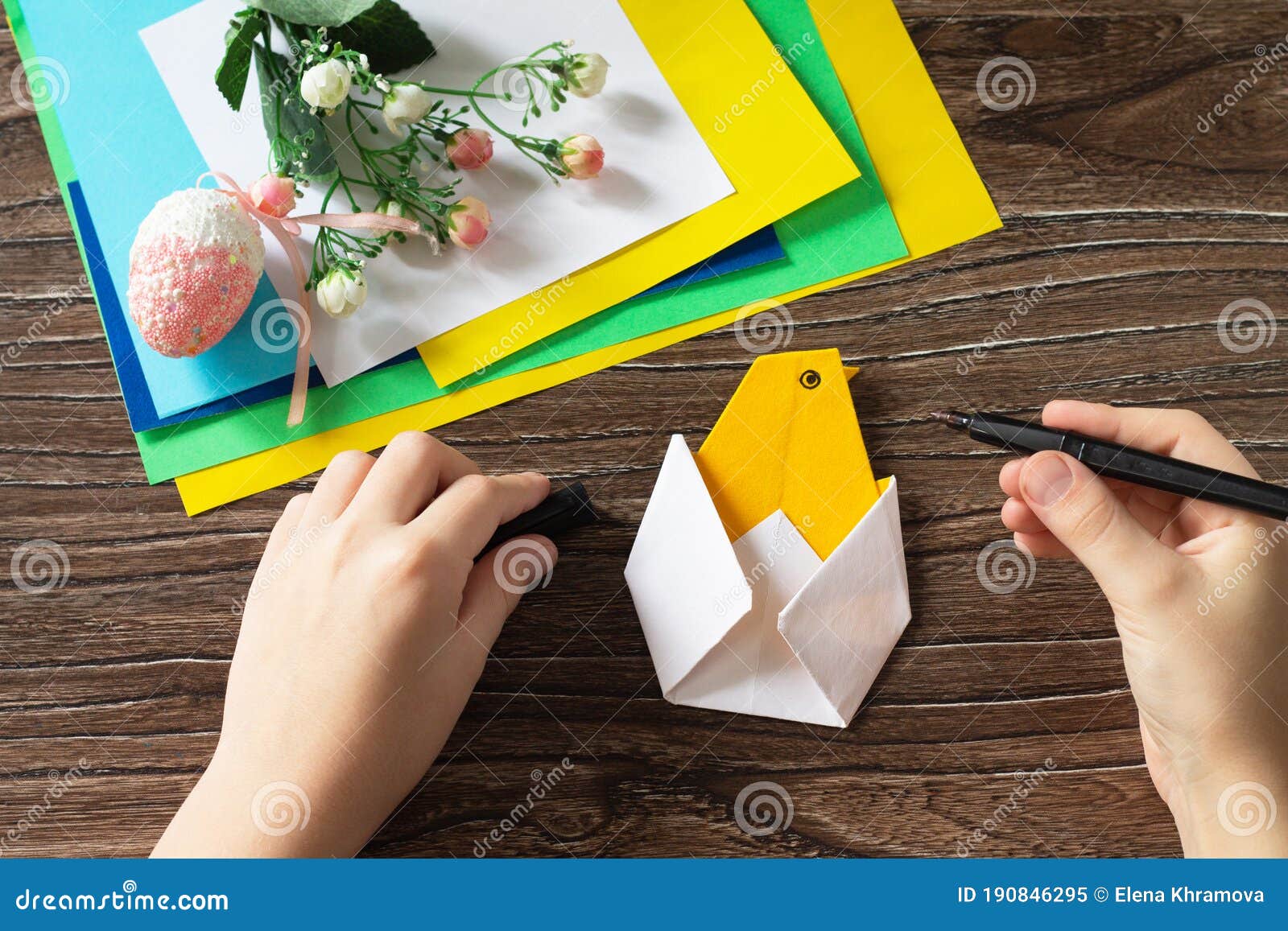 Instruction Step 4. Paper Fan Watermelon And Origami Paper Ice Cream On ...