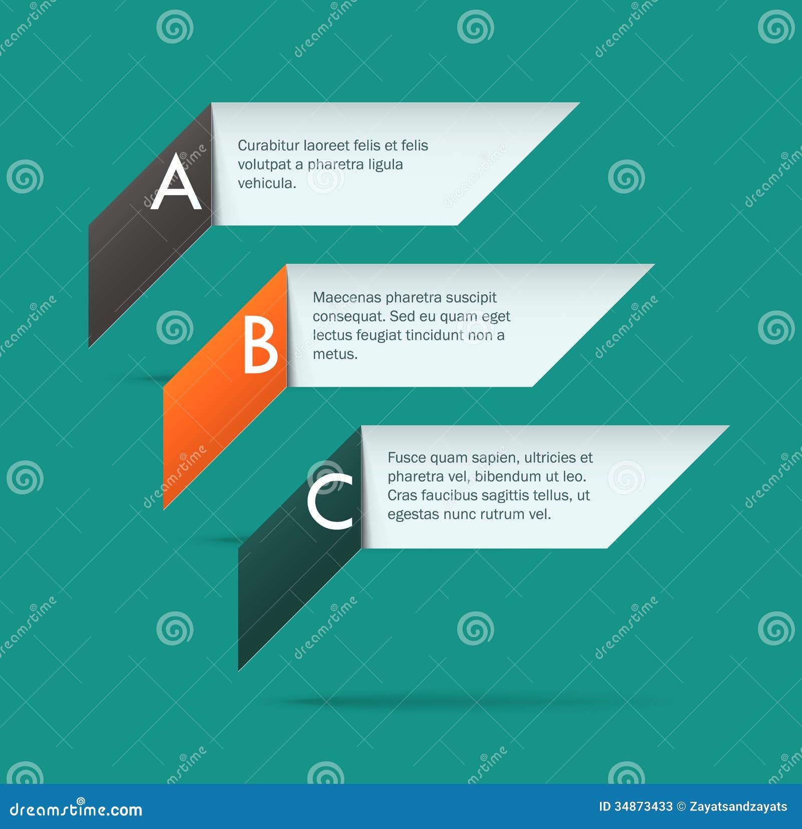Set Of 3 Origami Labels Cartoon Vector | CartoonDealer.com #32258875