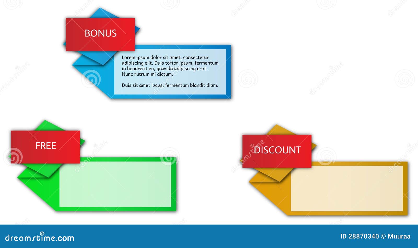 Origami Labels with Title - Three Colors Stock Illustration ...