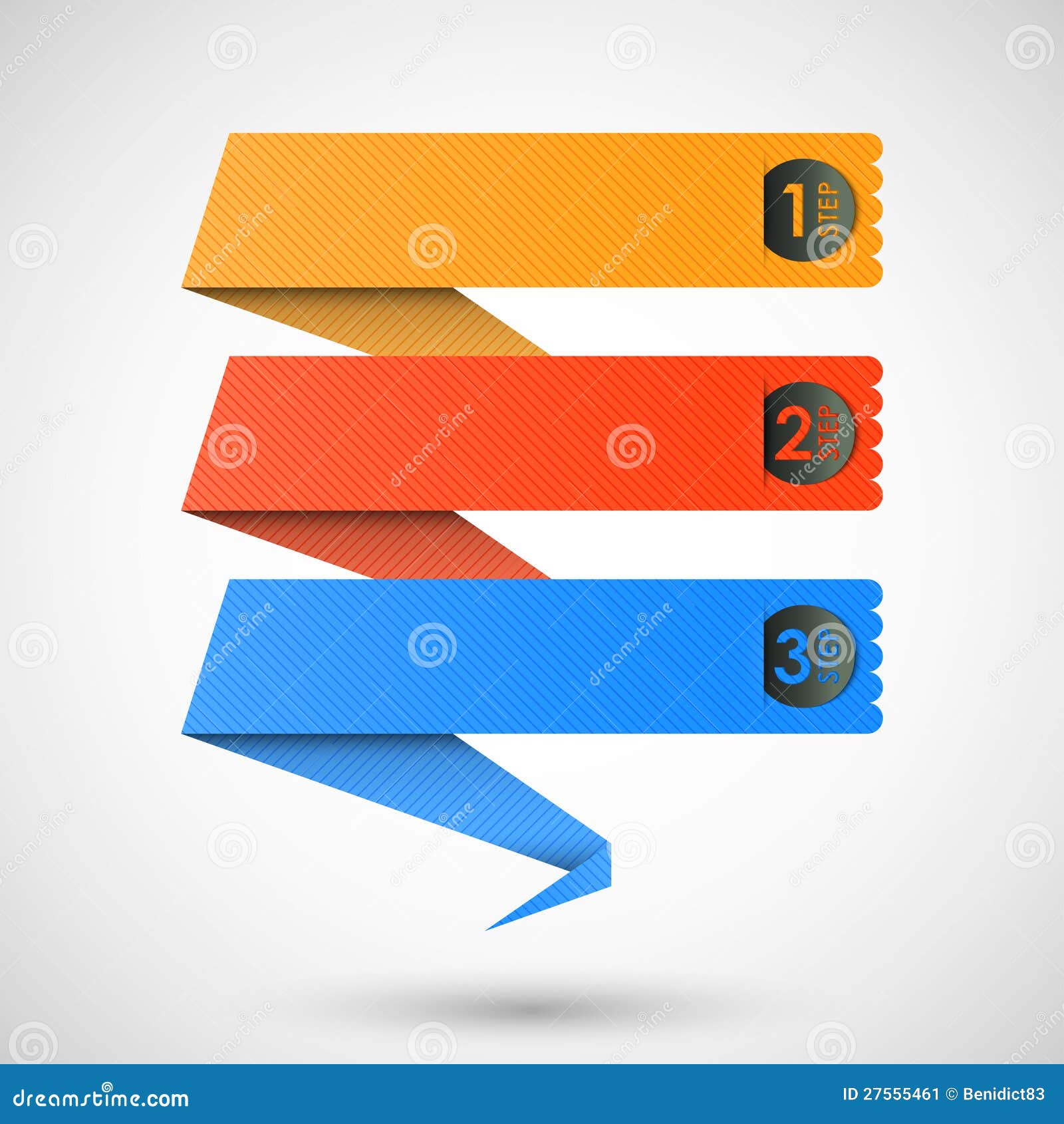 Set Of 3 Origami Labels Cartoon Vector | CartoonDealer.com #32258875