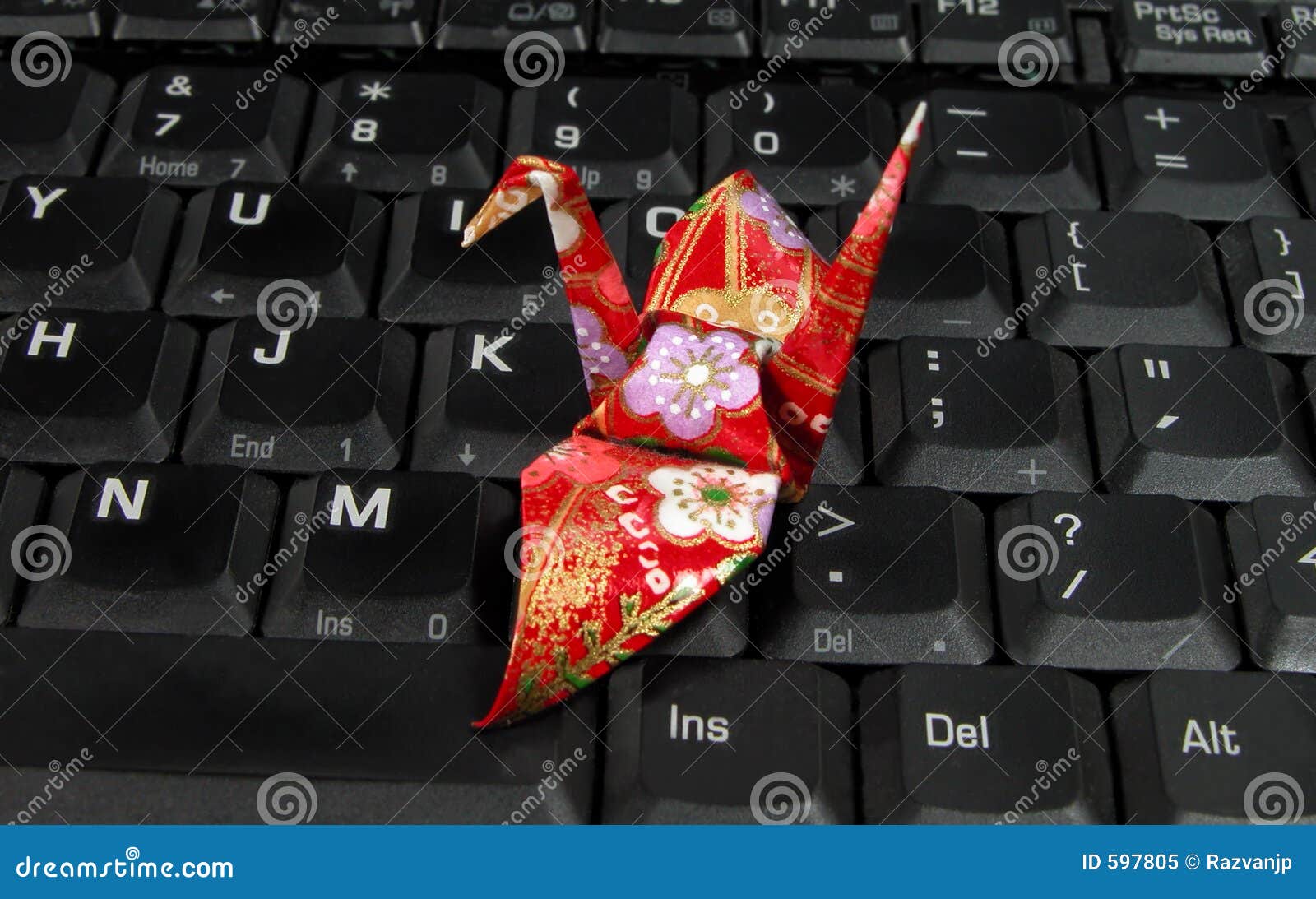 Origami on a Laptop Keyboard Stock Image - Image of keys, culture: 597805