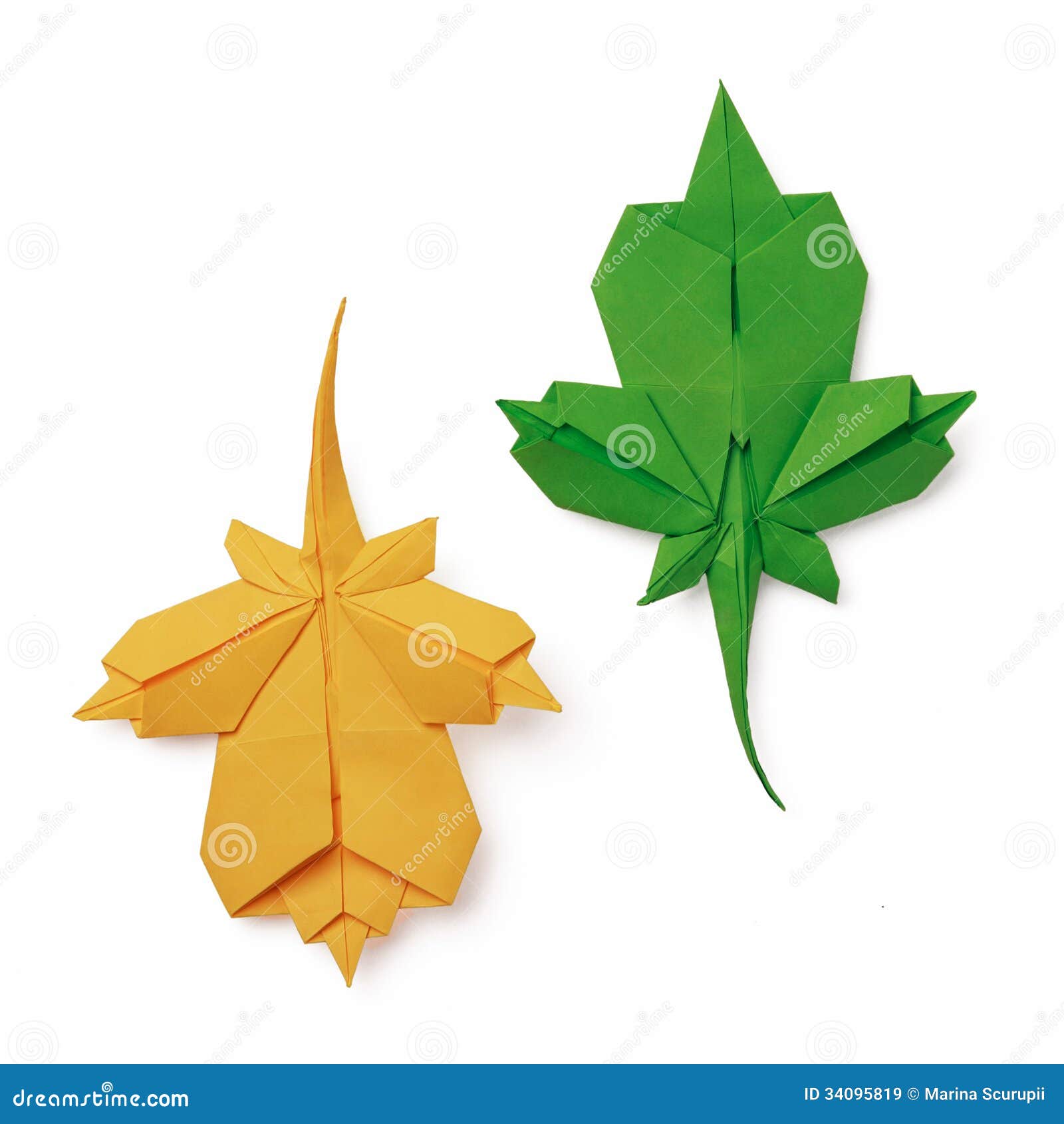 Origami leaves stock image. Image of decoration, bright - 34095819