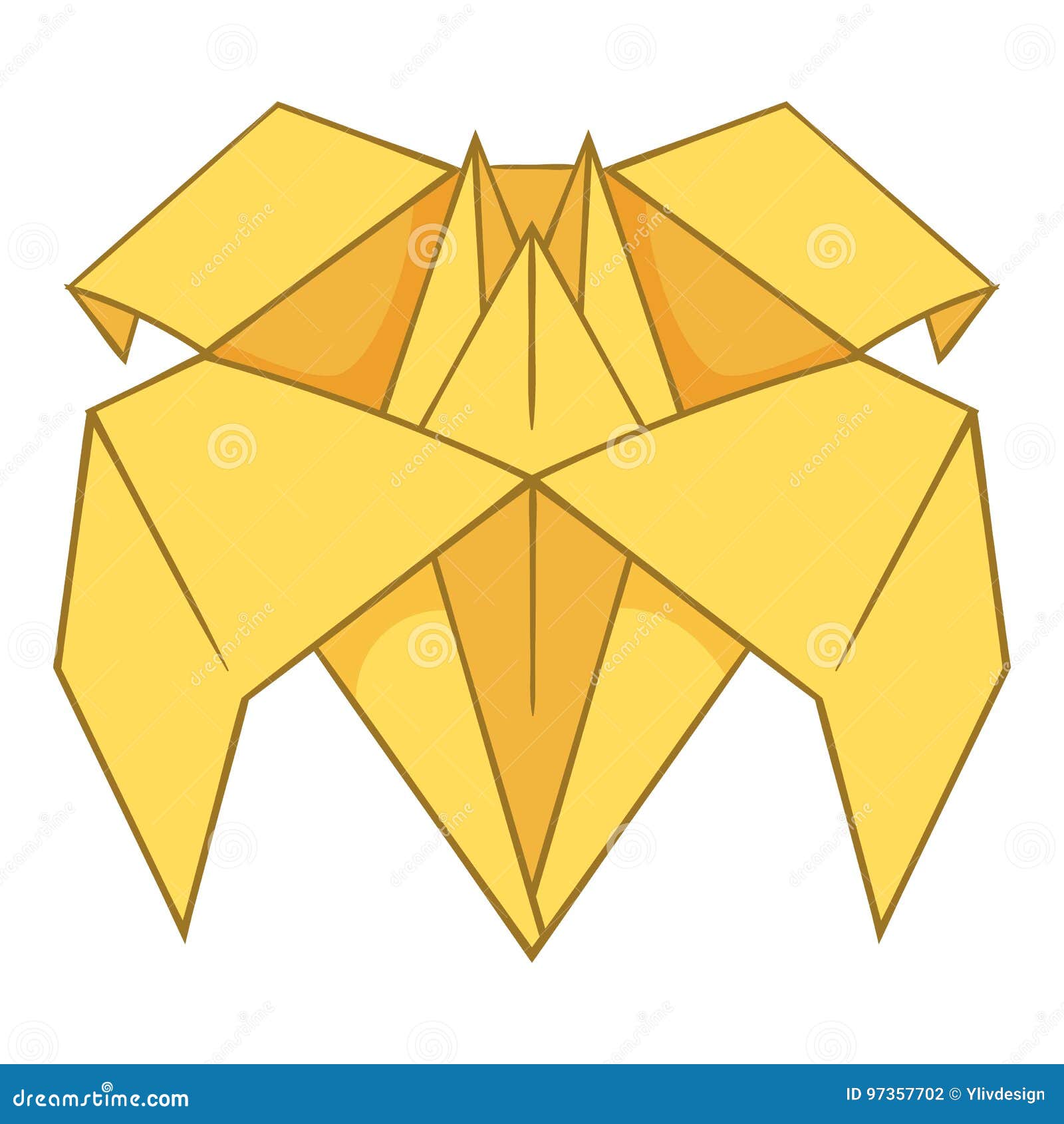 Origami Lily Icon, Cartoon Style Stock Vector - Illustration of origami ...