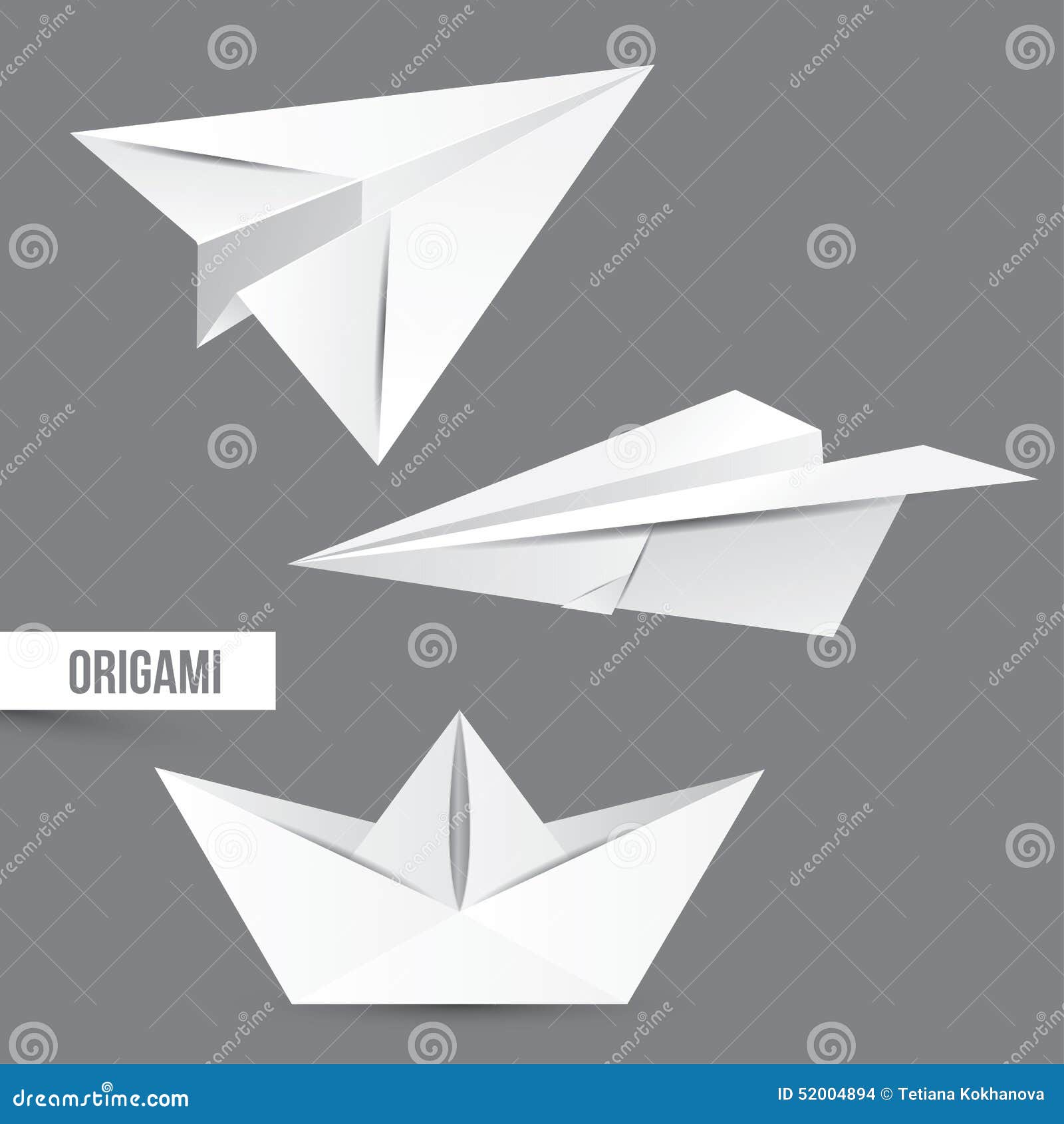Origami Messi Aeroplano, Nave Illustrazione di Stock - Illustrazione di ...