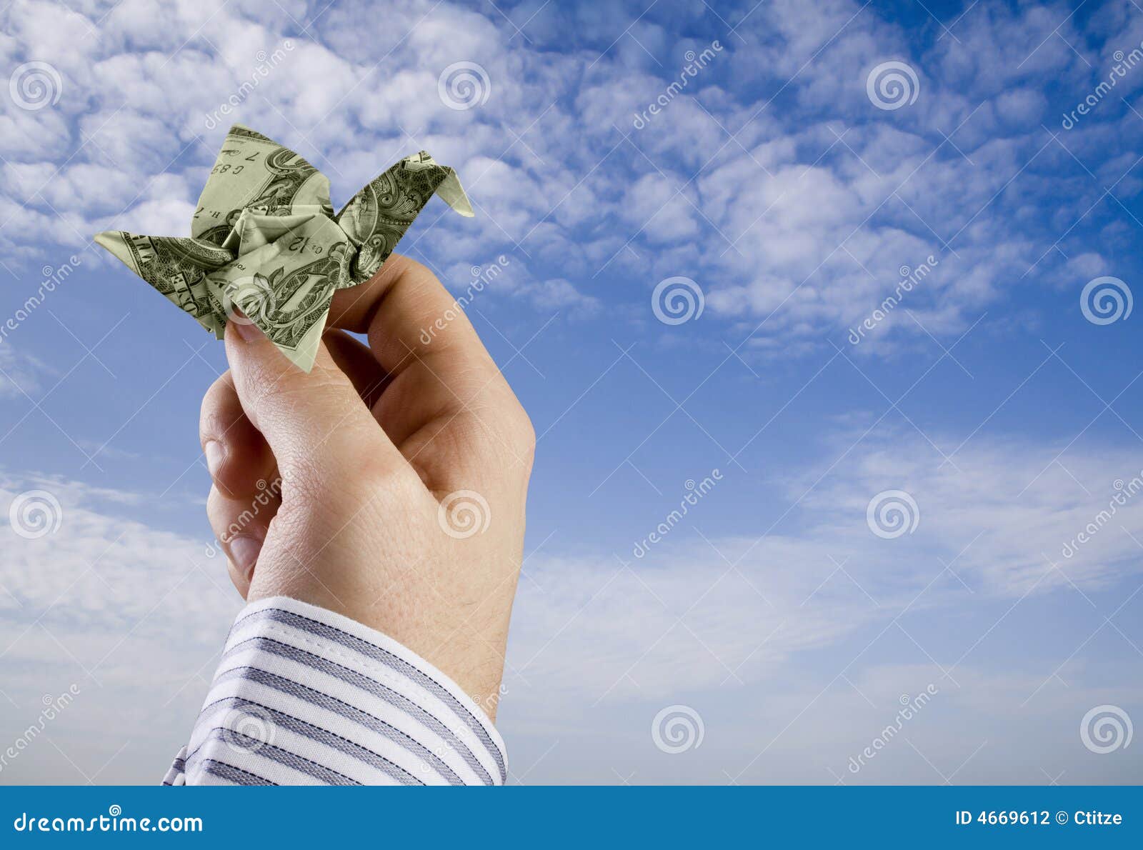 Origami Money Bird stock photo. Image of growth, holding - 4669612