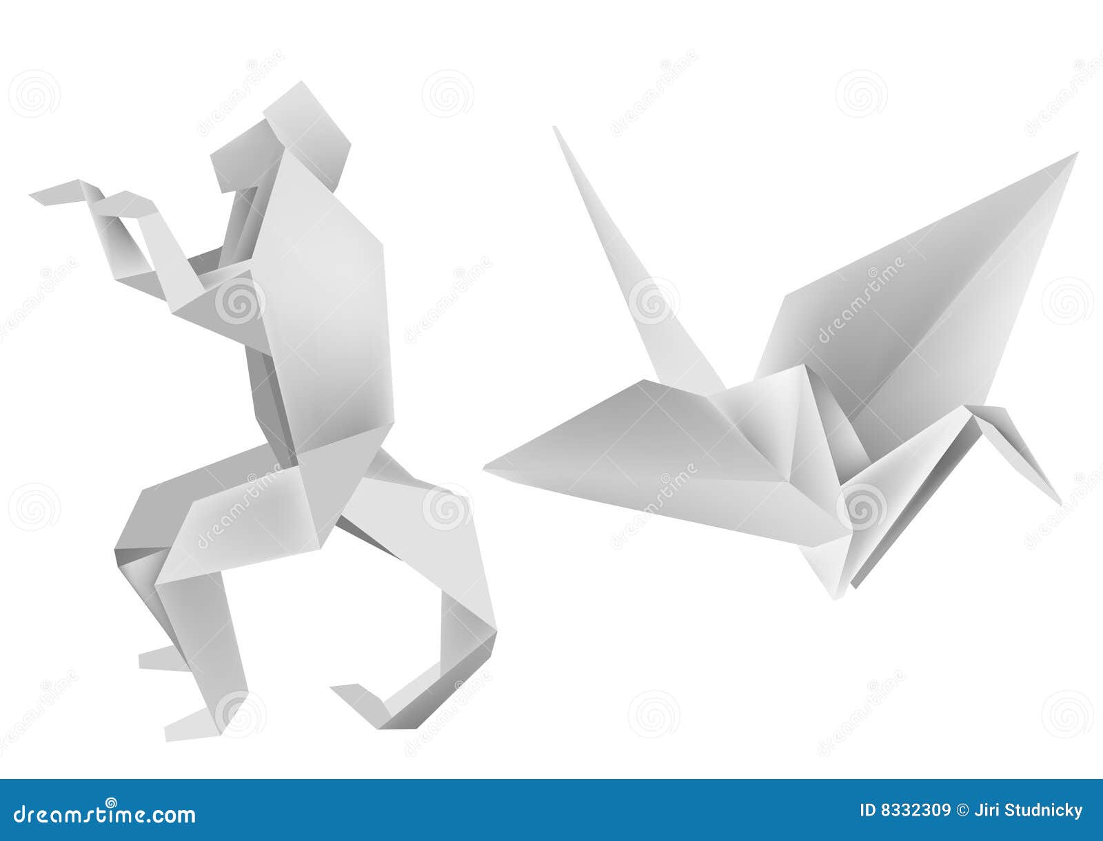 Origami_monkey_crane stock vector. Illustration of easy - 8332309