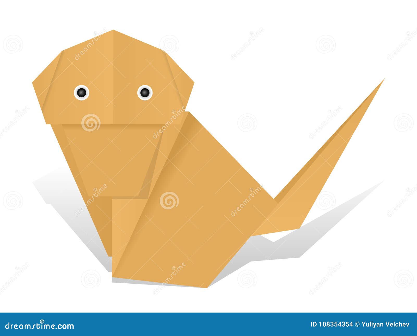 Origami monkey stock vector. Illustration of origami - 108354354