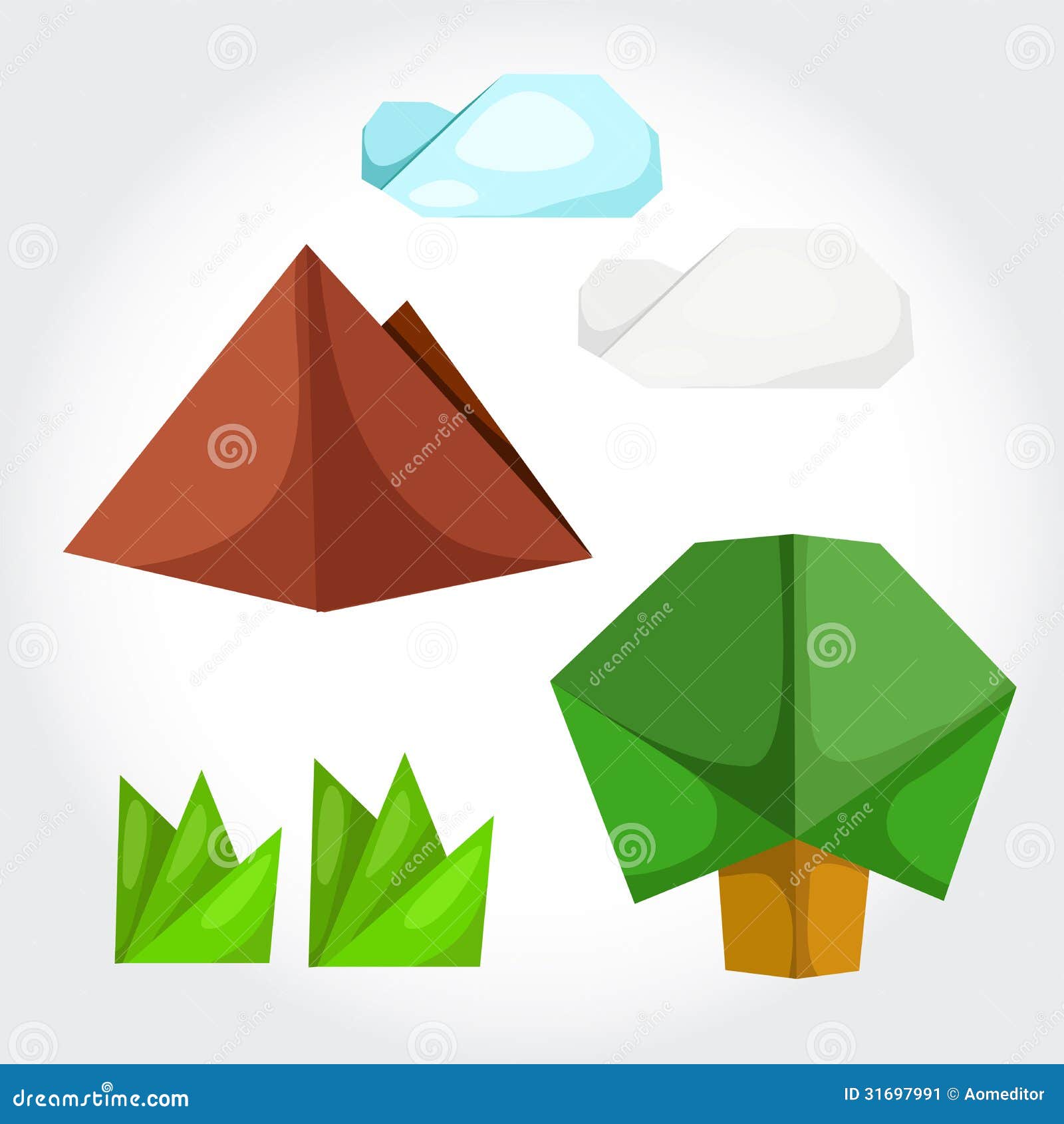 Origami nature stock vector. Illustration of object, folded - 31697991