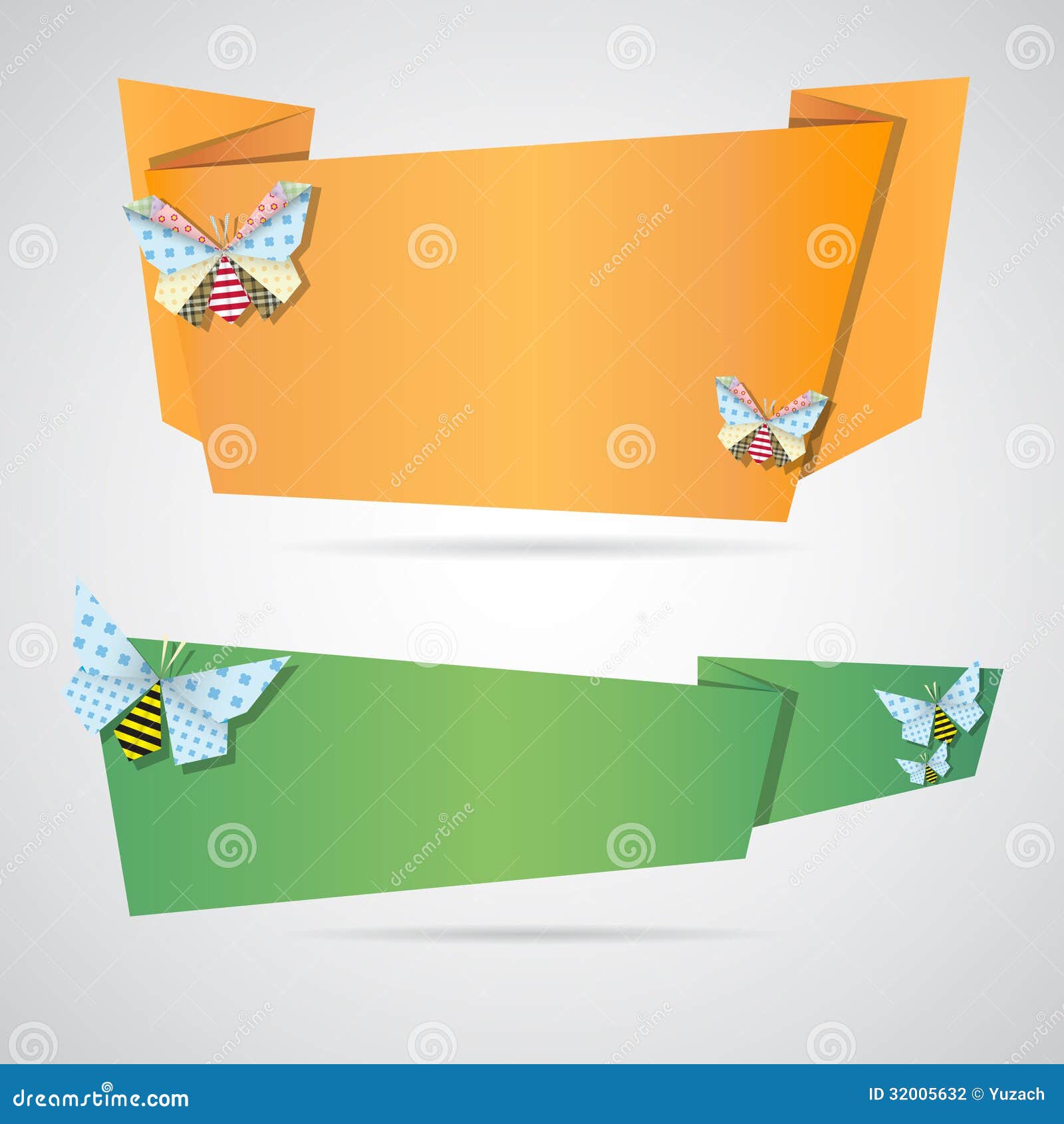 Origami Notepaper Folded Note Sheets Stock Vector - Illustration of ...