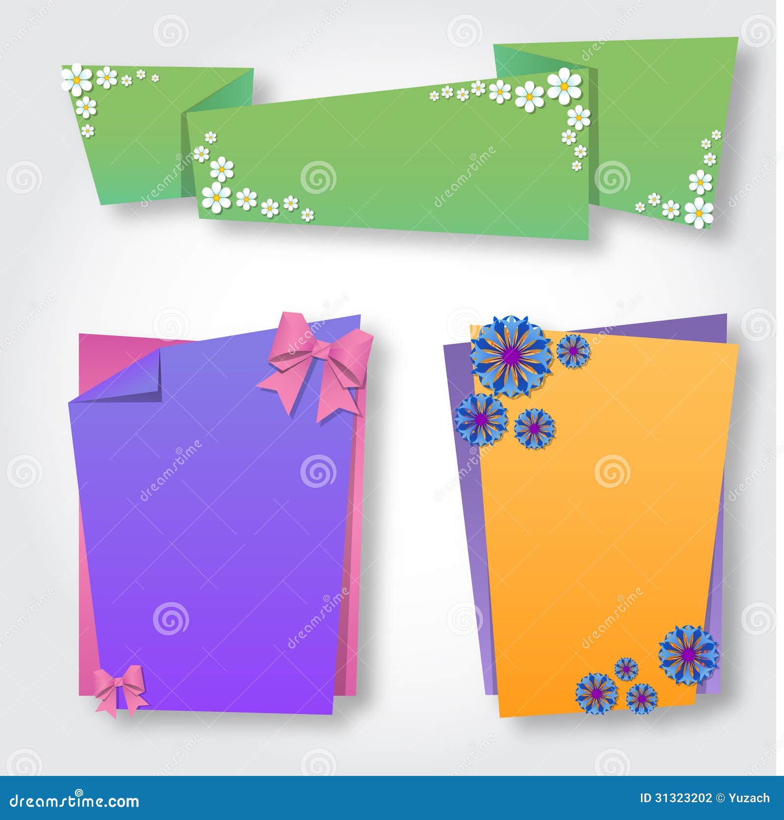 Origami Notepaper Folded Note Sheets Stock Photo | CartoonDealer.com ...
