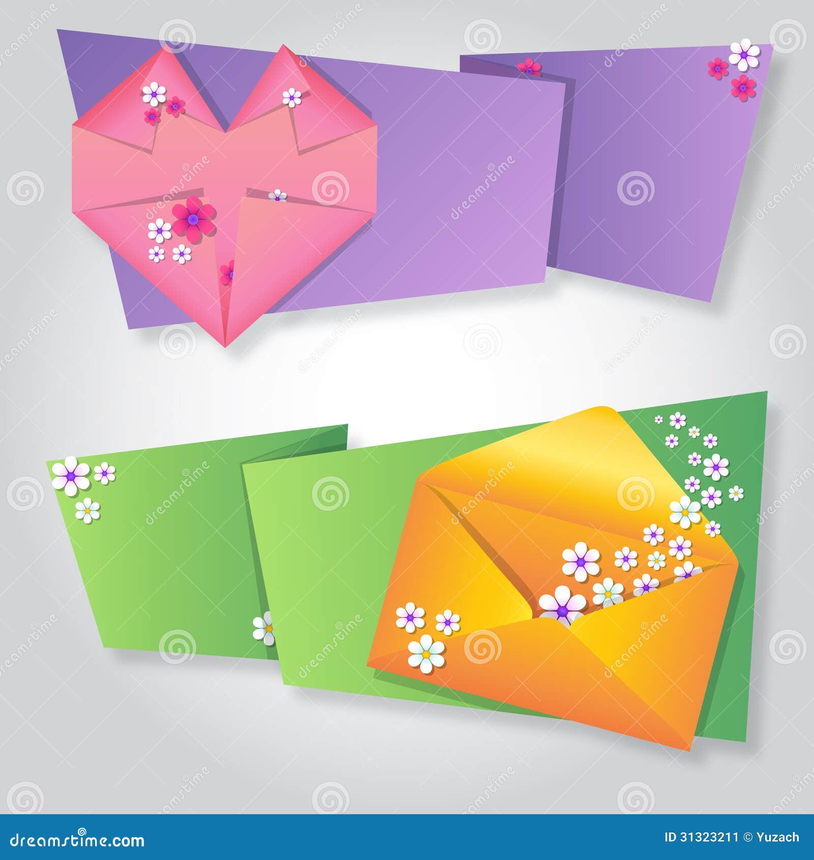 Origami Notepaper Folded Note Sheets Stock Photo | CartoonDealer.com ...
