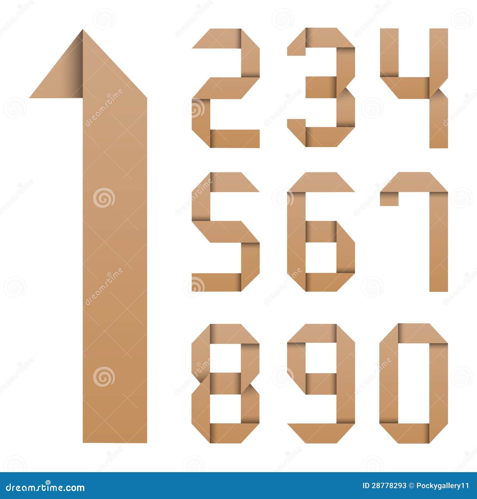 Origami Number 8. Realistic 3D Origami Effect Isolated. Figure Of ...