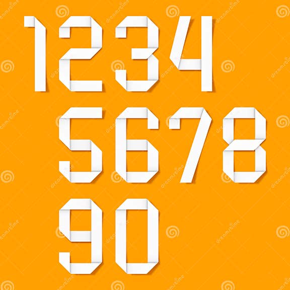Origami numbers set stock vector. Illustration of seven - 25670545