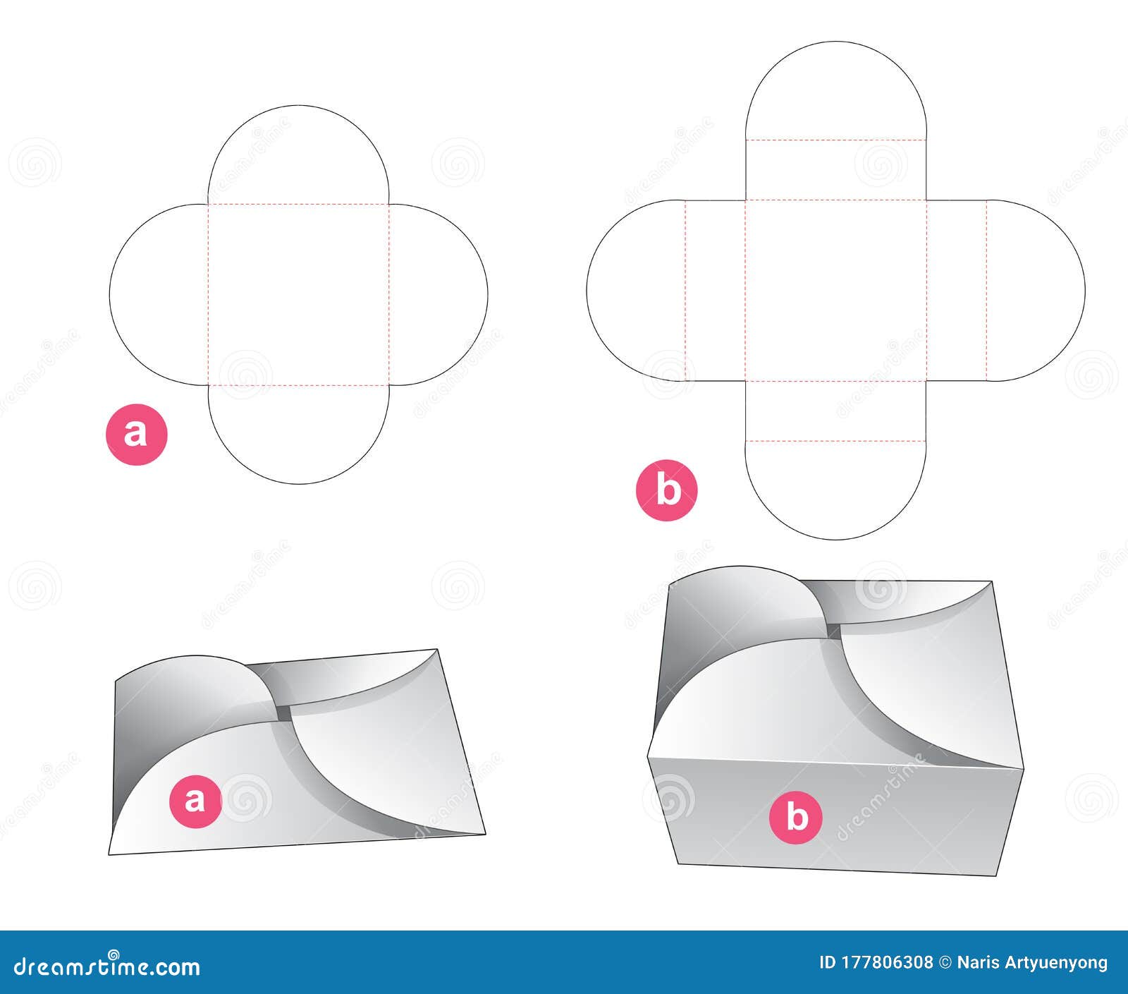 Origami Packaging Die Cut Template Stock Vector - Illustration of ...