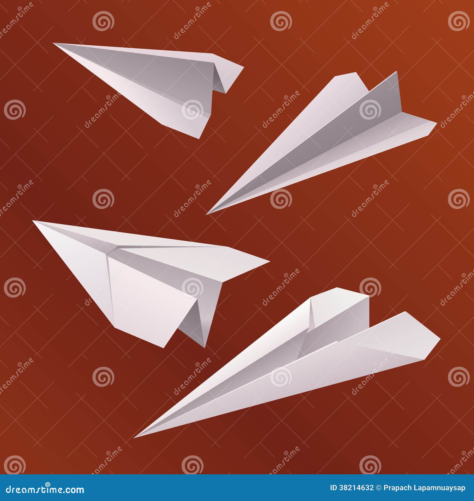 Origami paper airplane stock illustration. Illustration of light - 38214632