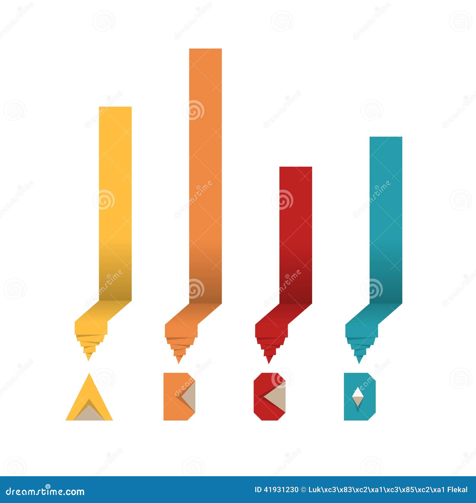 Origami Paper Bar Graph Diagram Vector Illustration | CartoonDealer.com ...