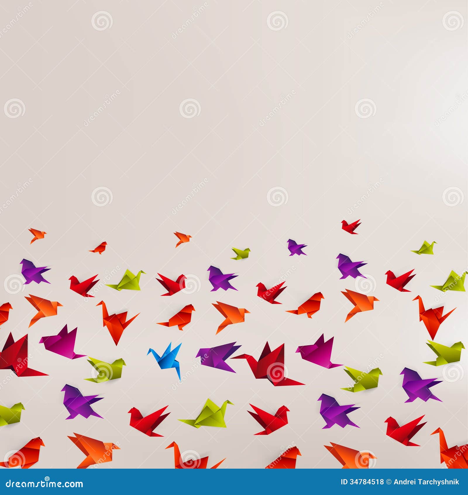Origami Paper Bird on Abstract Background Stock Illustration ...