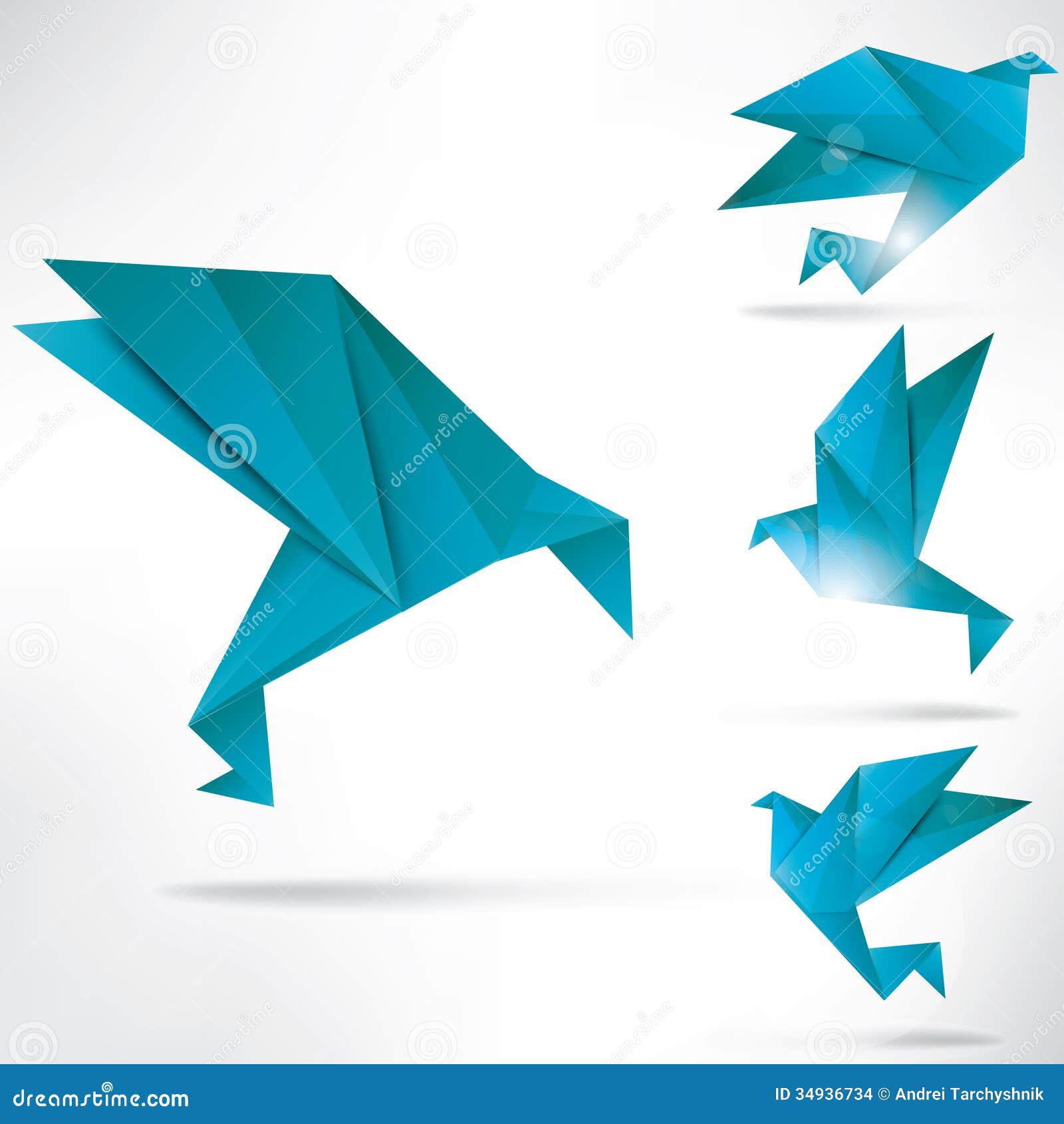 Origami Paper Bird on Abstract Background Stock Vector - Illustration ...