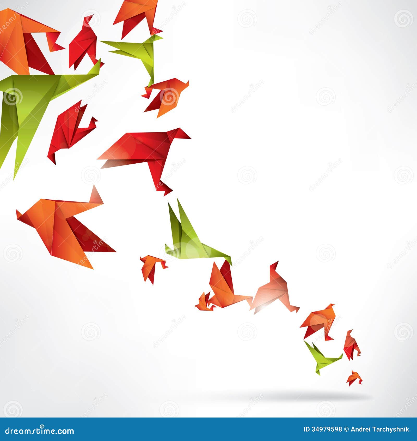 Origami Paper Bird on Abstract Background Stock Vector - Illustration ...