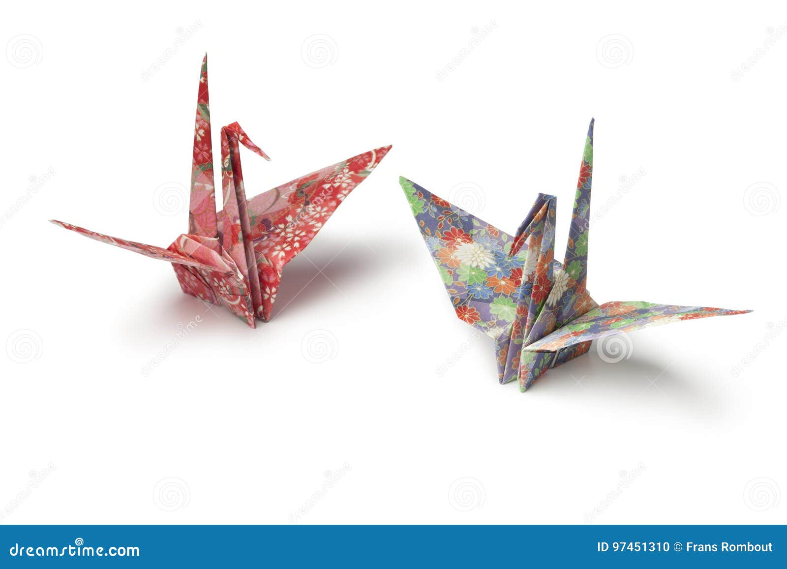 Origami Crane With A Holographic Texture Background Stock Photo ...