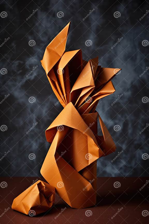 Origami Paper Folded into a Question Mark Shape Stock Illustration ...