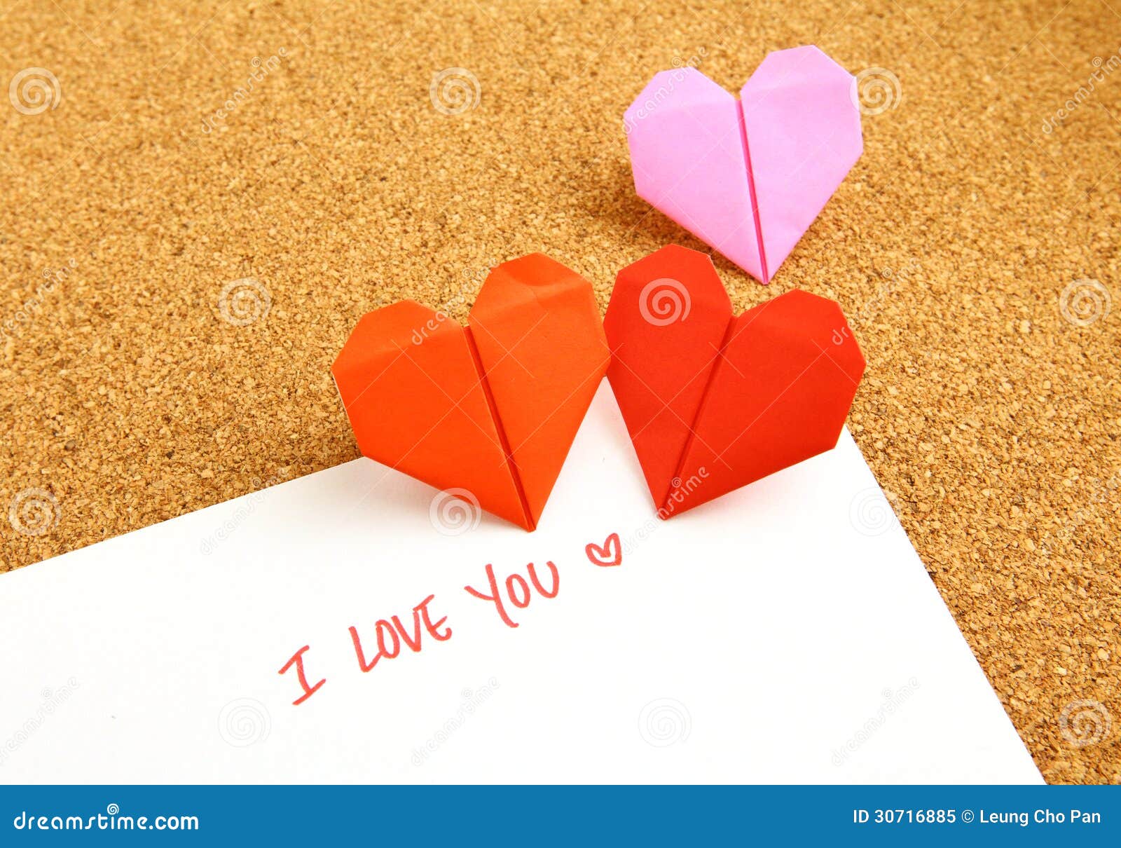 Origami Paper Hearts with Message Stock Image - Image of present, decor ...