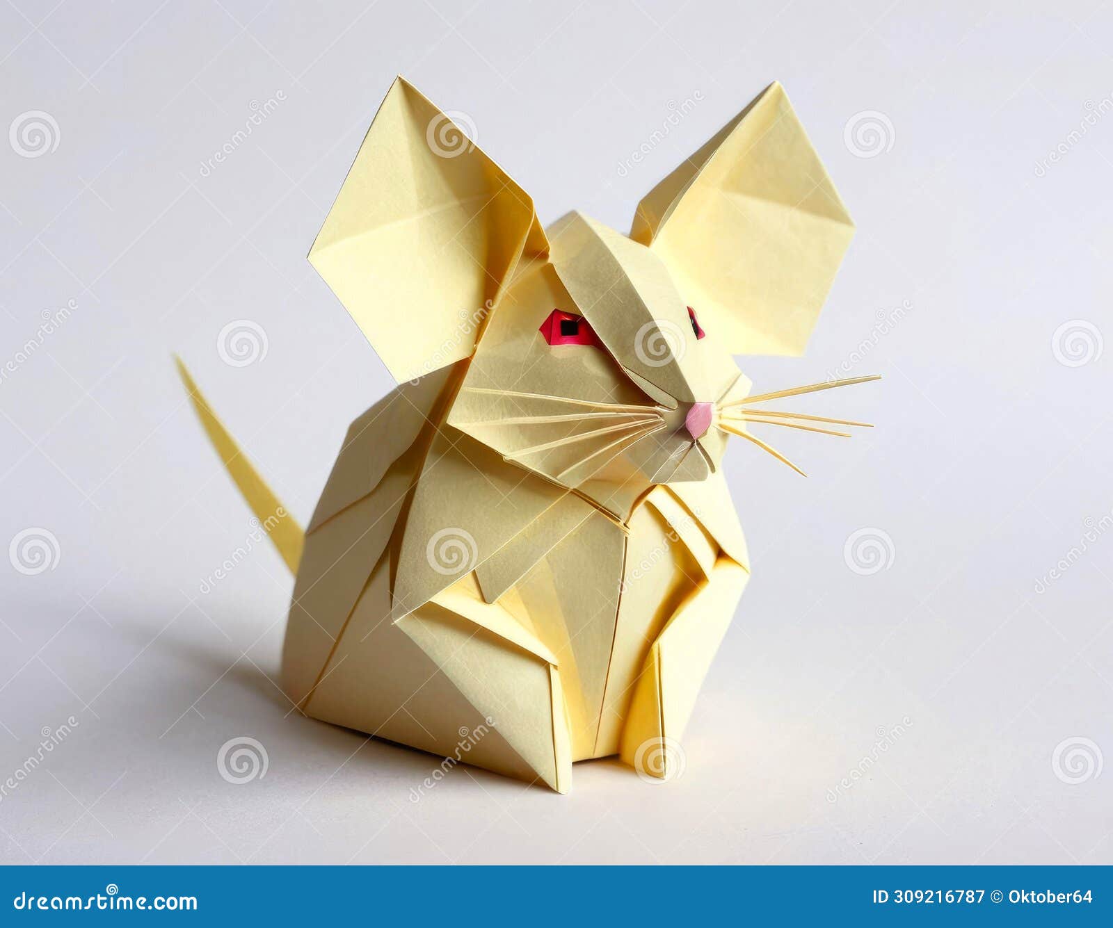 Origami Paper Mouse. Three-dimensional Figurine Stock Illustration ...