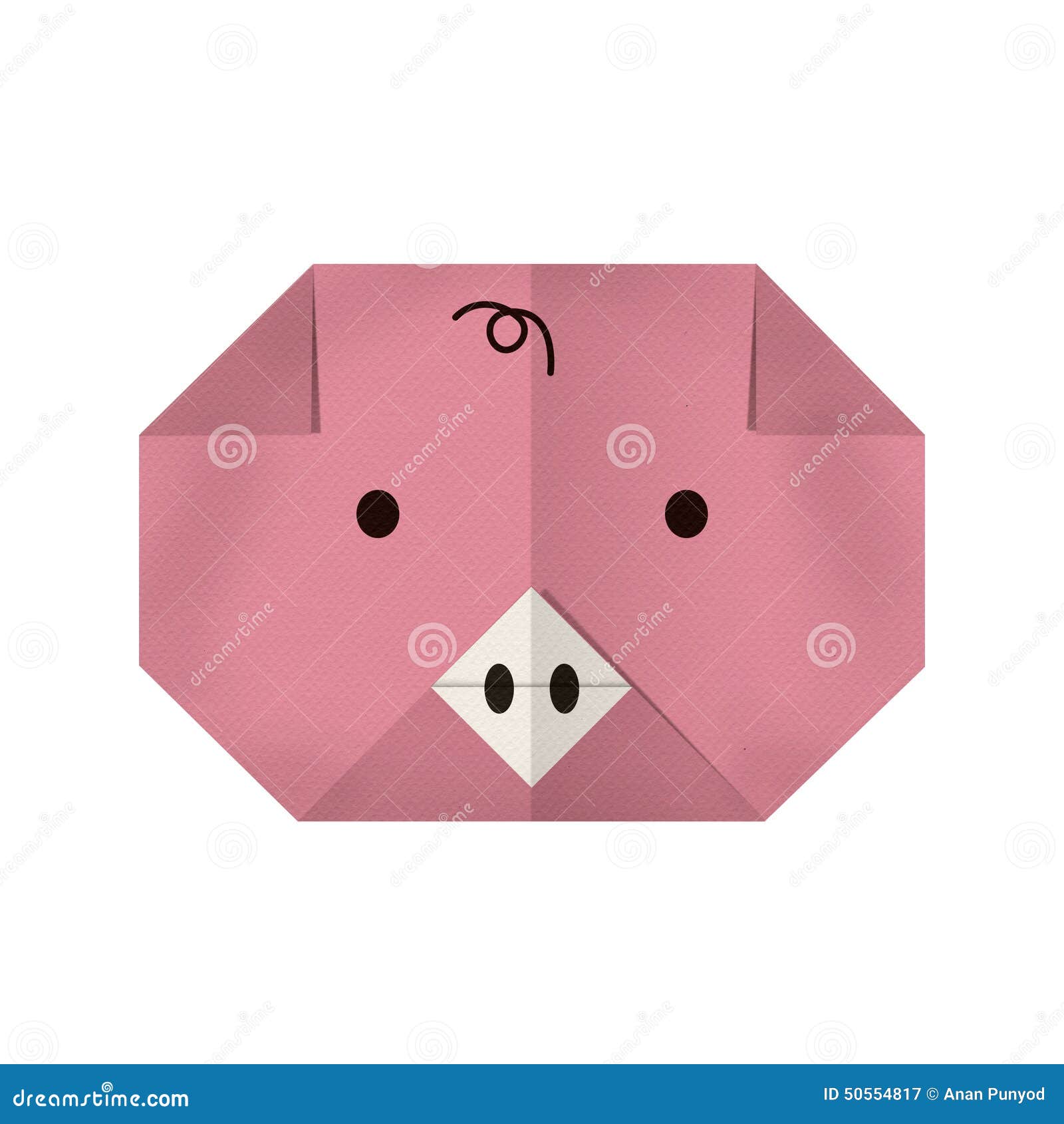 Origami paper a pig (face) stock image. Image of craft - 50554817