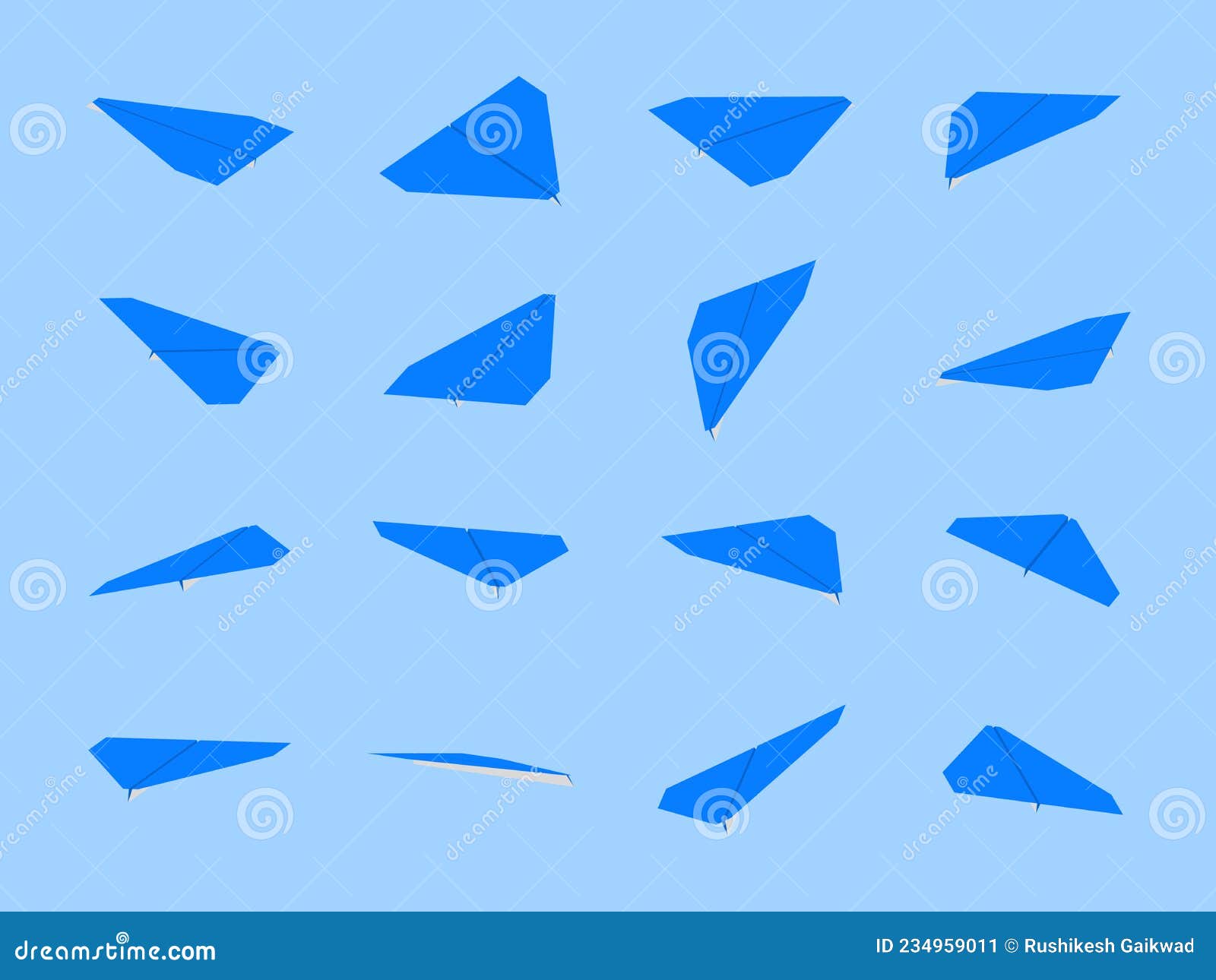 Origami Paper Planes Collection with Different Views and Angles Stock ...