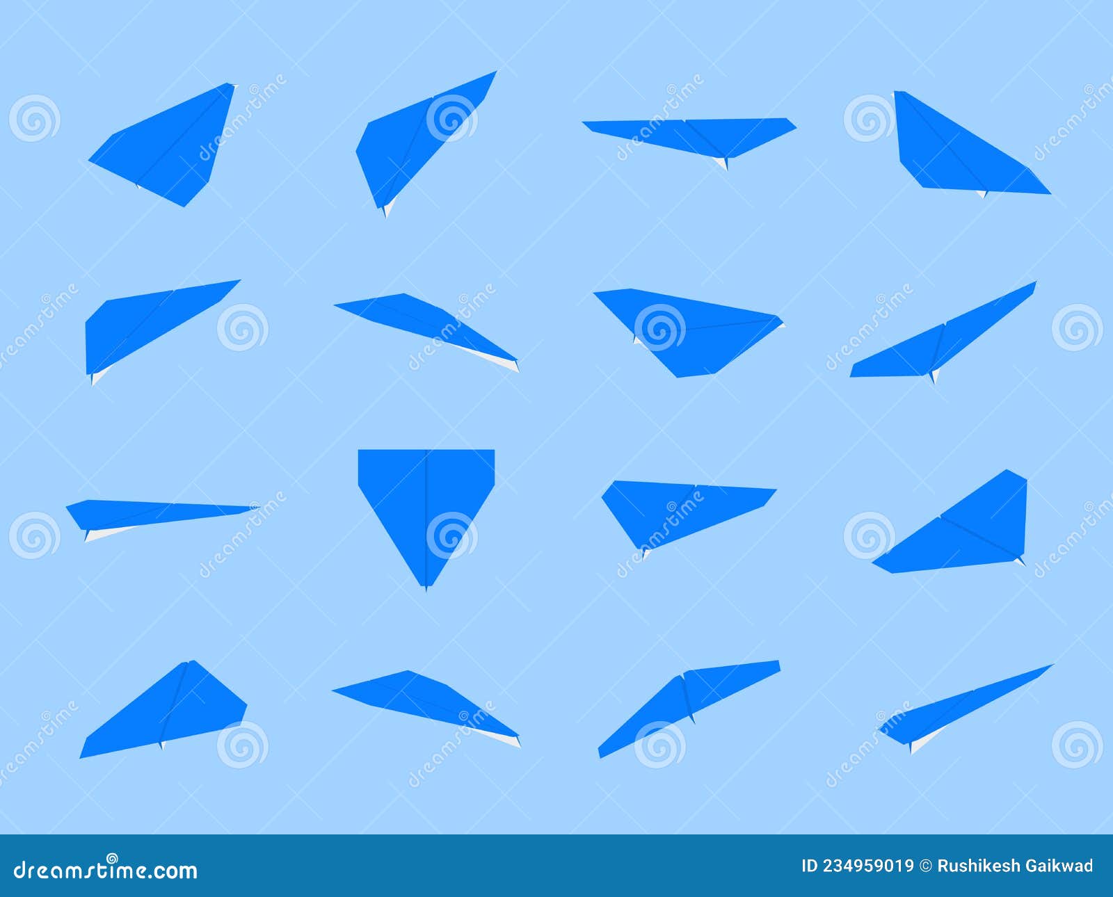 Origami Paper Planes Collection with Different Views and Angles Stock ...