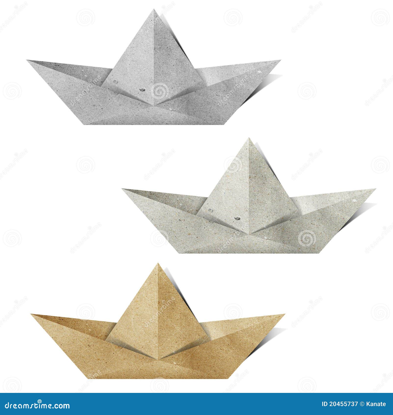 Origami Papierboot Aufbereitete Papierfertigkeit Stockbild - Bild von ...