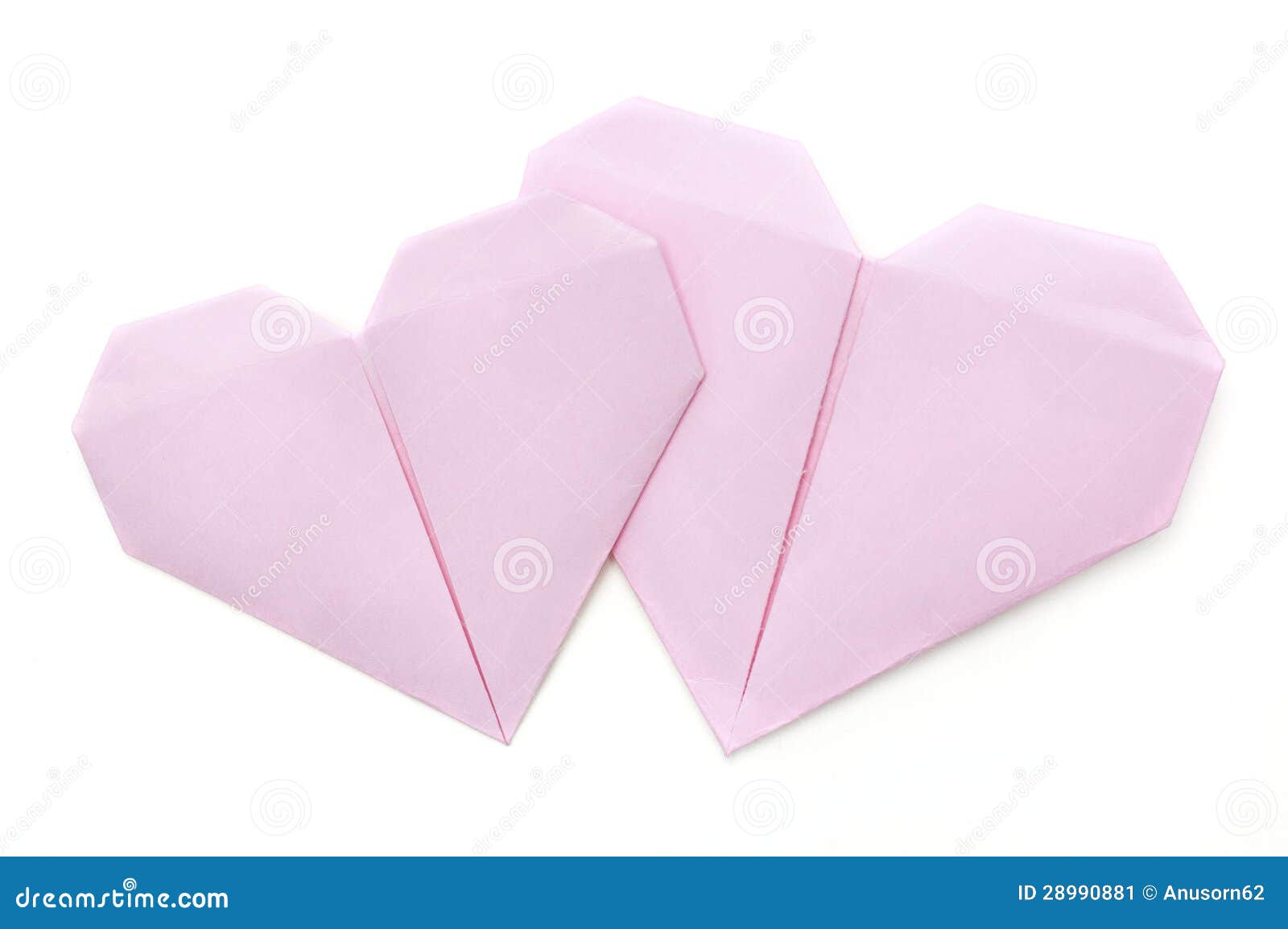 Origami Papieru Menchii Serce Obraz Stock - Obraz złożonej z prosty ...