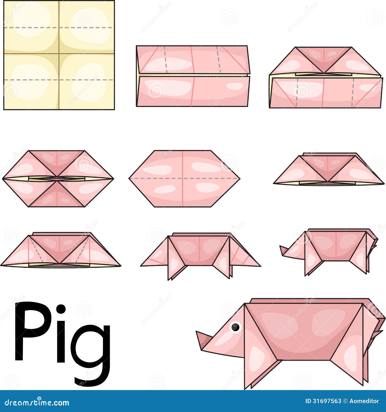 Origami Pig Stock Photos - Image: 31697563