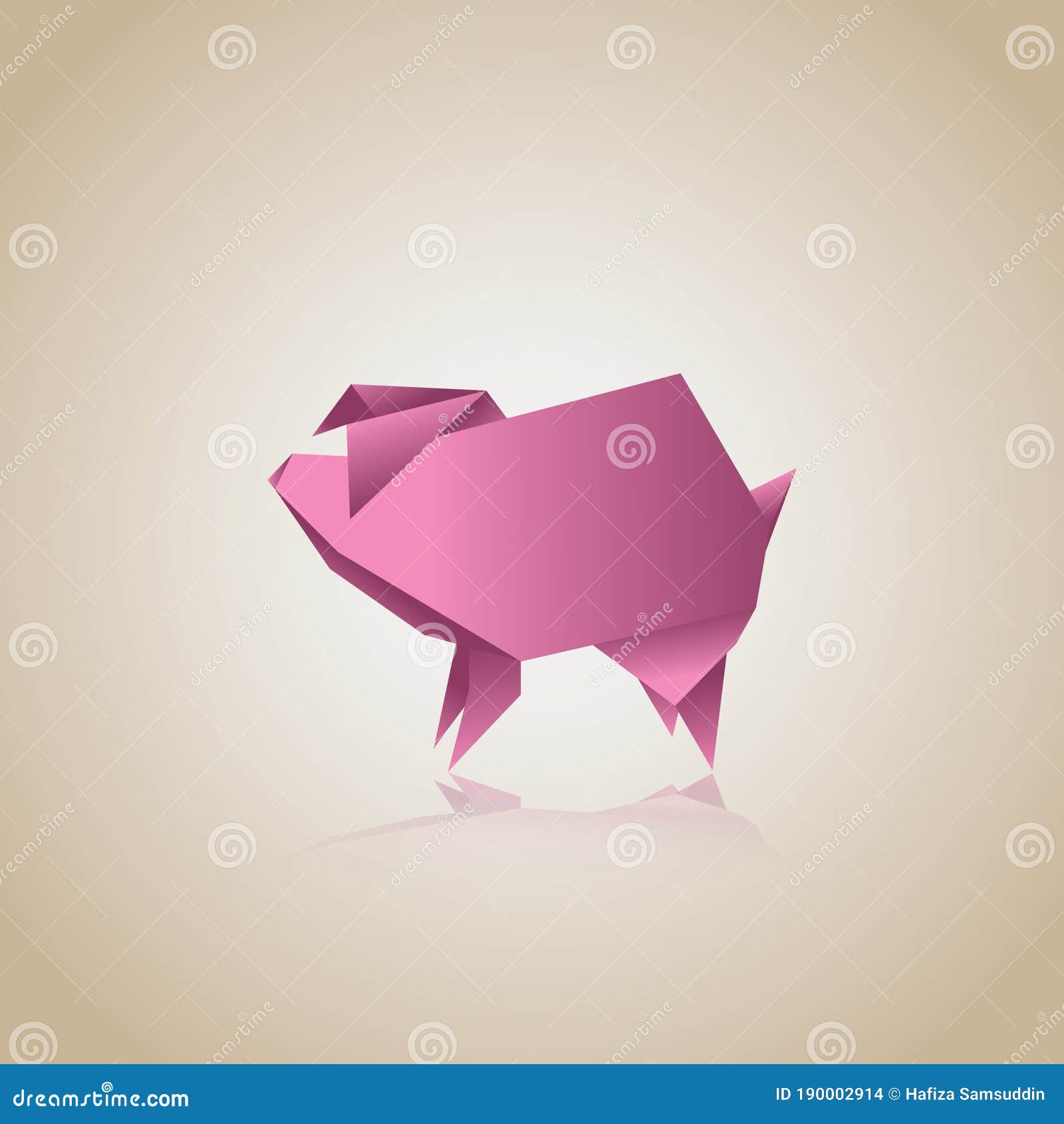 Origami Pig. Vector Illustration Decorative Design Stock Vector ...
