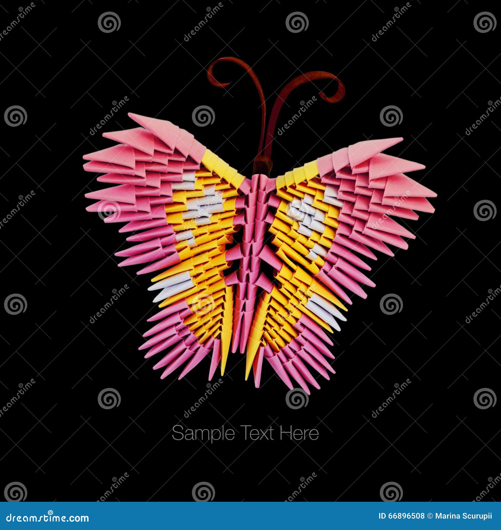 Origami pink butterfly stock photo. Image of yellow, cute - 66896508